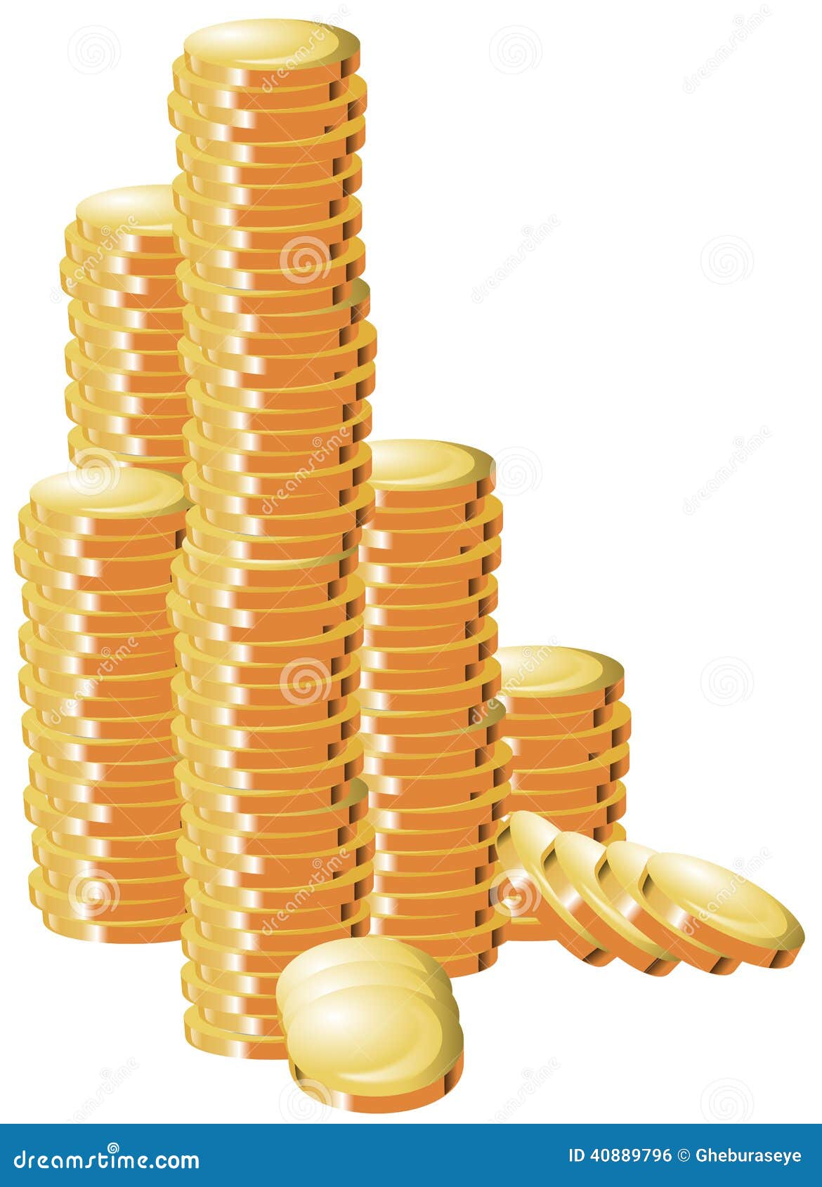 Isolated Hoard of Money Illustration Stock Illustration - Illustration ...