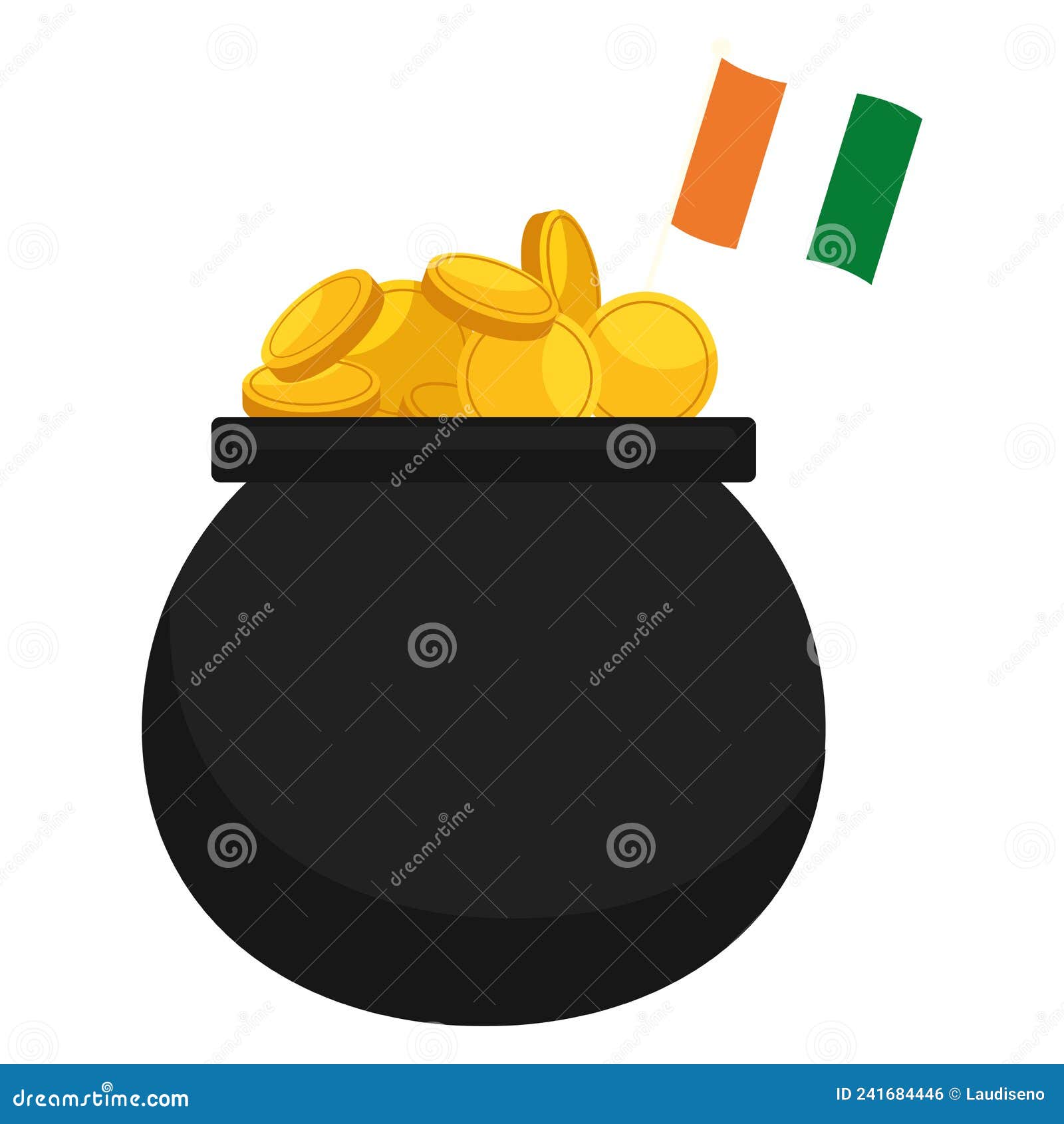 Isolated Money Pot Icon Flat Design Vector Stock Vector - Illustration ...