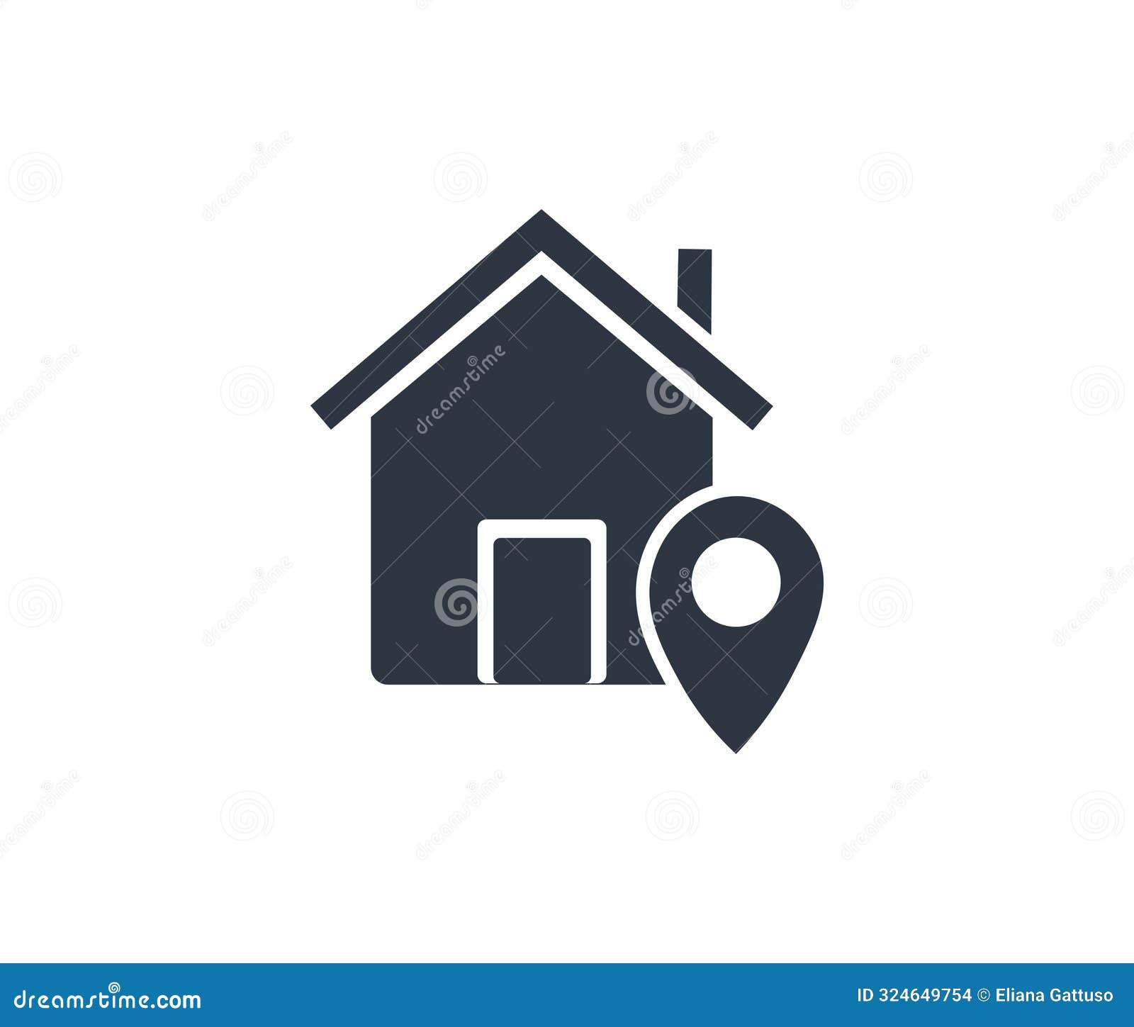 House Location Icon. Pinpoint With Path. Vector Home Navigation Concept ...