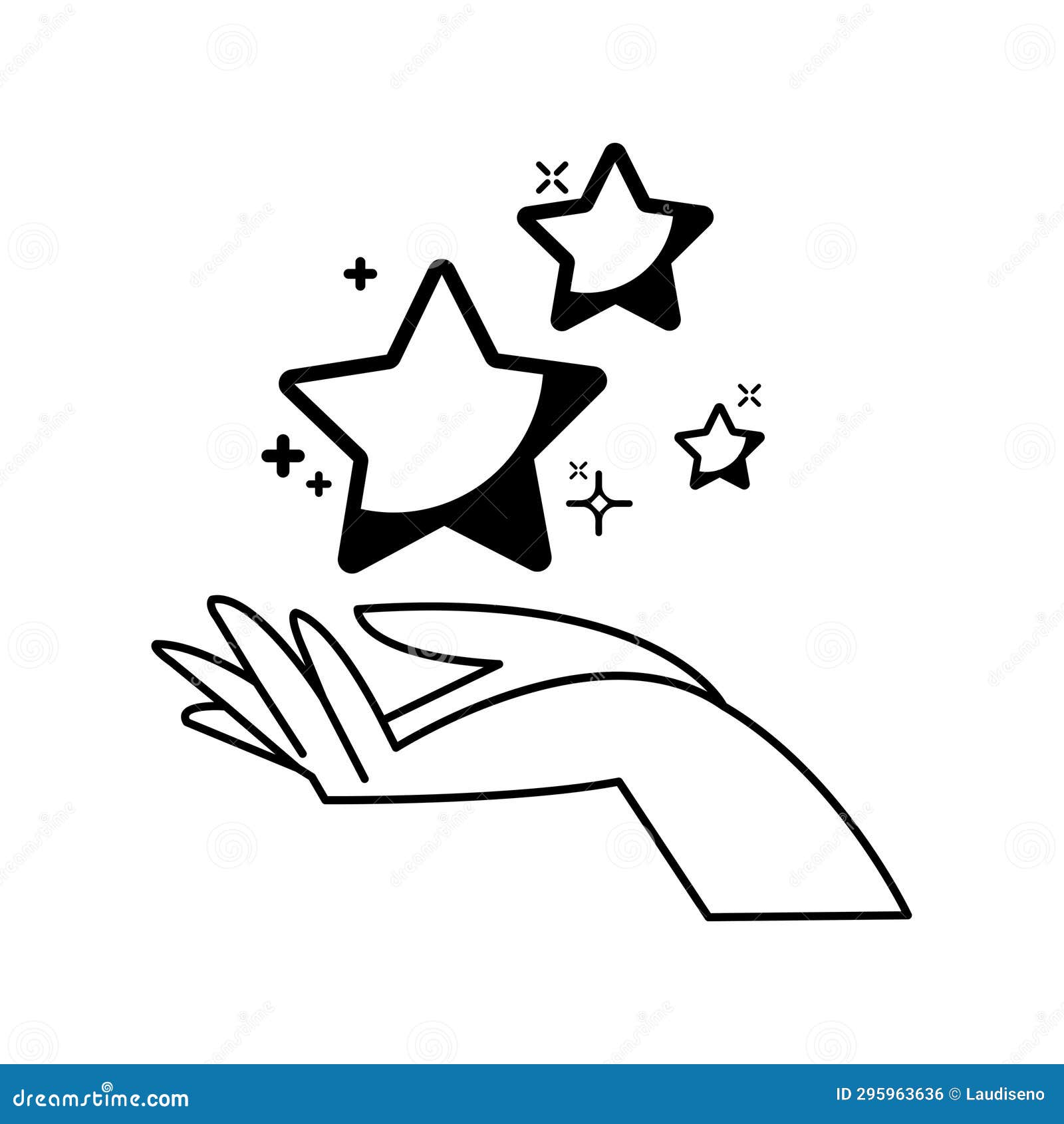 Isolated Monochrome Hand Holding a Star Icon Vector Stock Vector ...