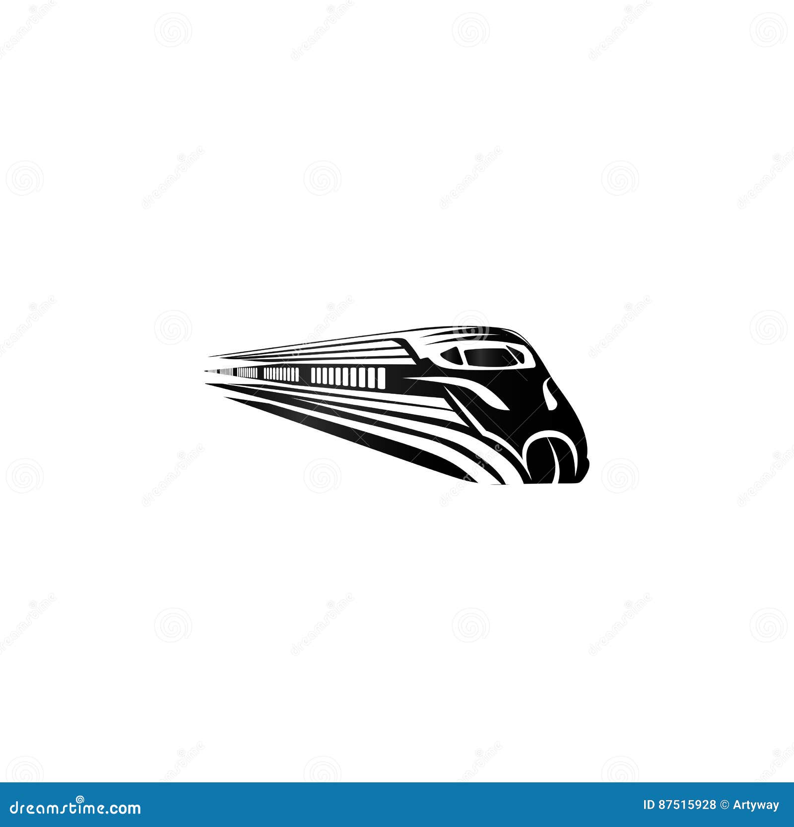 Isolated Monochrome Modern Engraving Style Train Logos Set on White ...