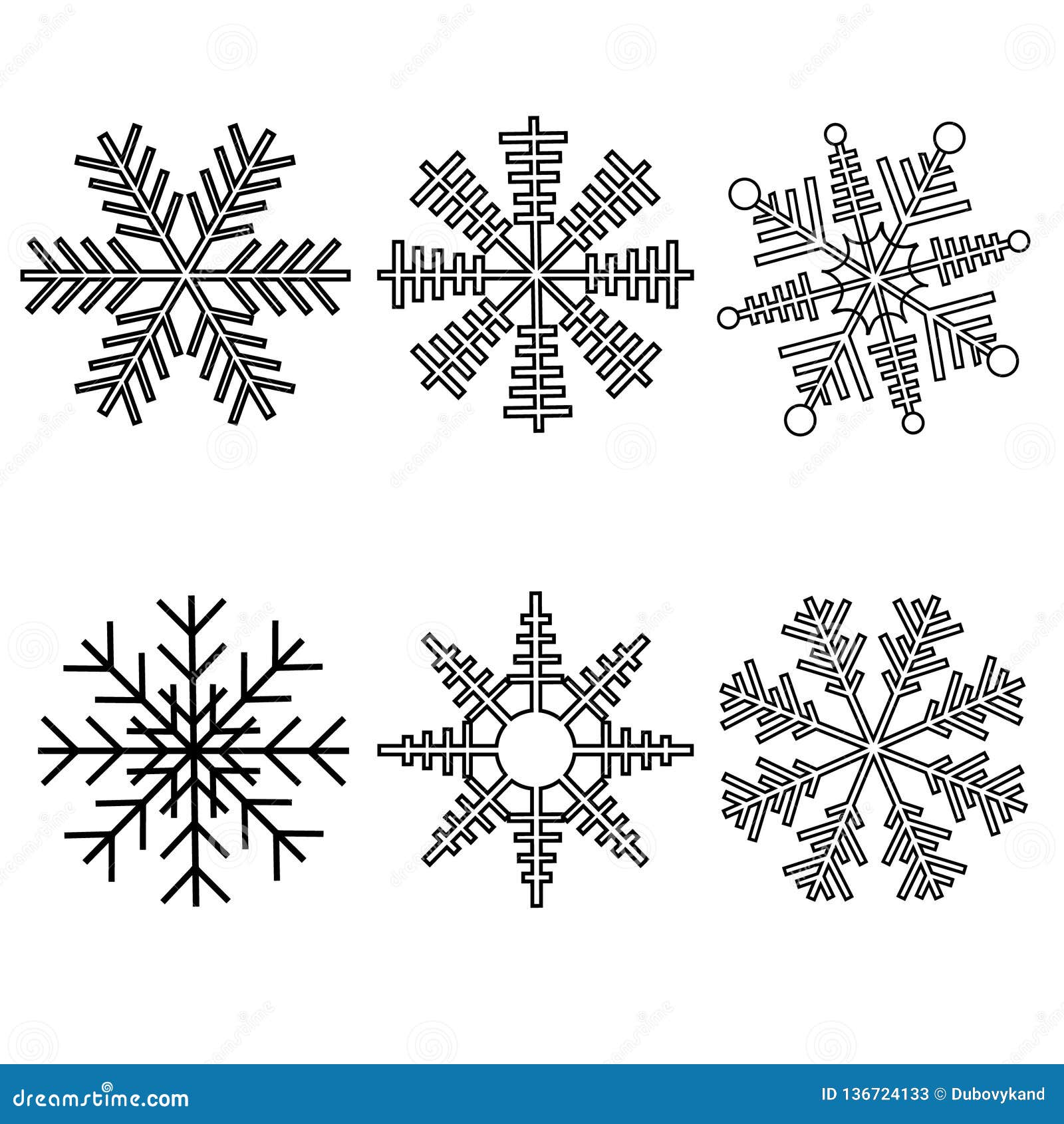 Isolated Monochrome Snowflakes for Web Design Stock Vector ...