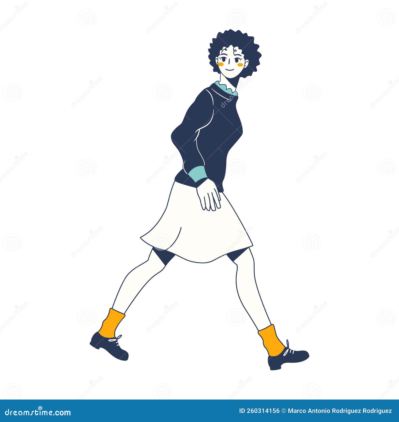 Isolated Monochrome Young Female Character Vector Stock Vector ...