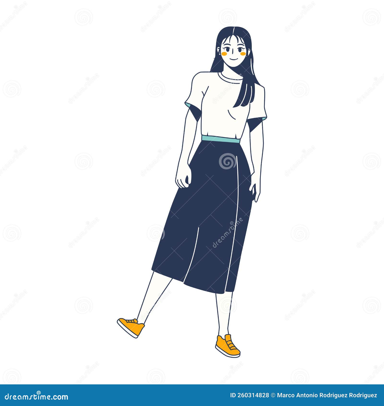 Isolated Monochrome Young Female Character Vector Stock Vector ...