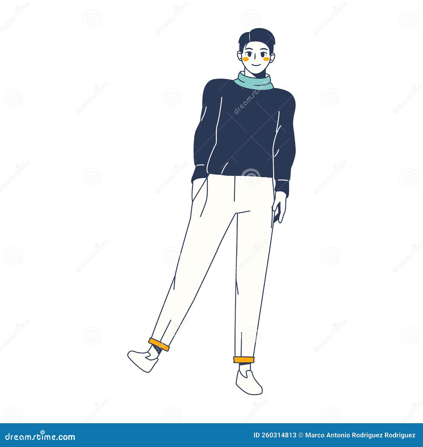 Isolated Monochrome Young Male Character Vector Stock Vector ...