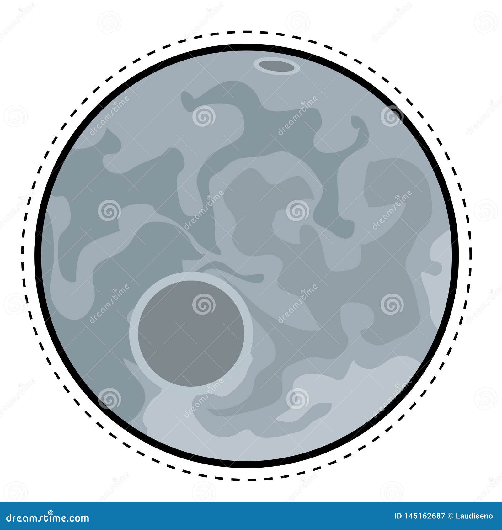 Isolated Moon Dotted Sticker Stock Vector - Illustration of crescent ...