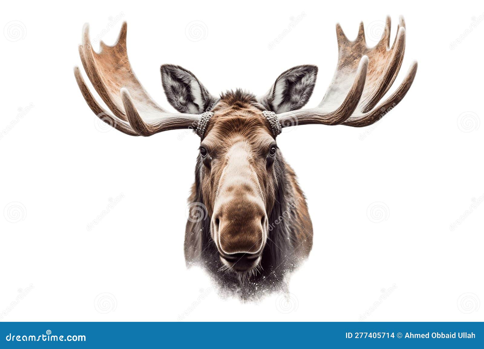Isolated Moose Face Illustration on Transparent Background, Generative Ai Stock Photo ...