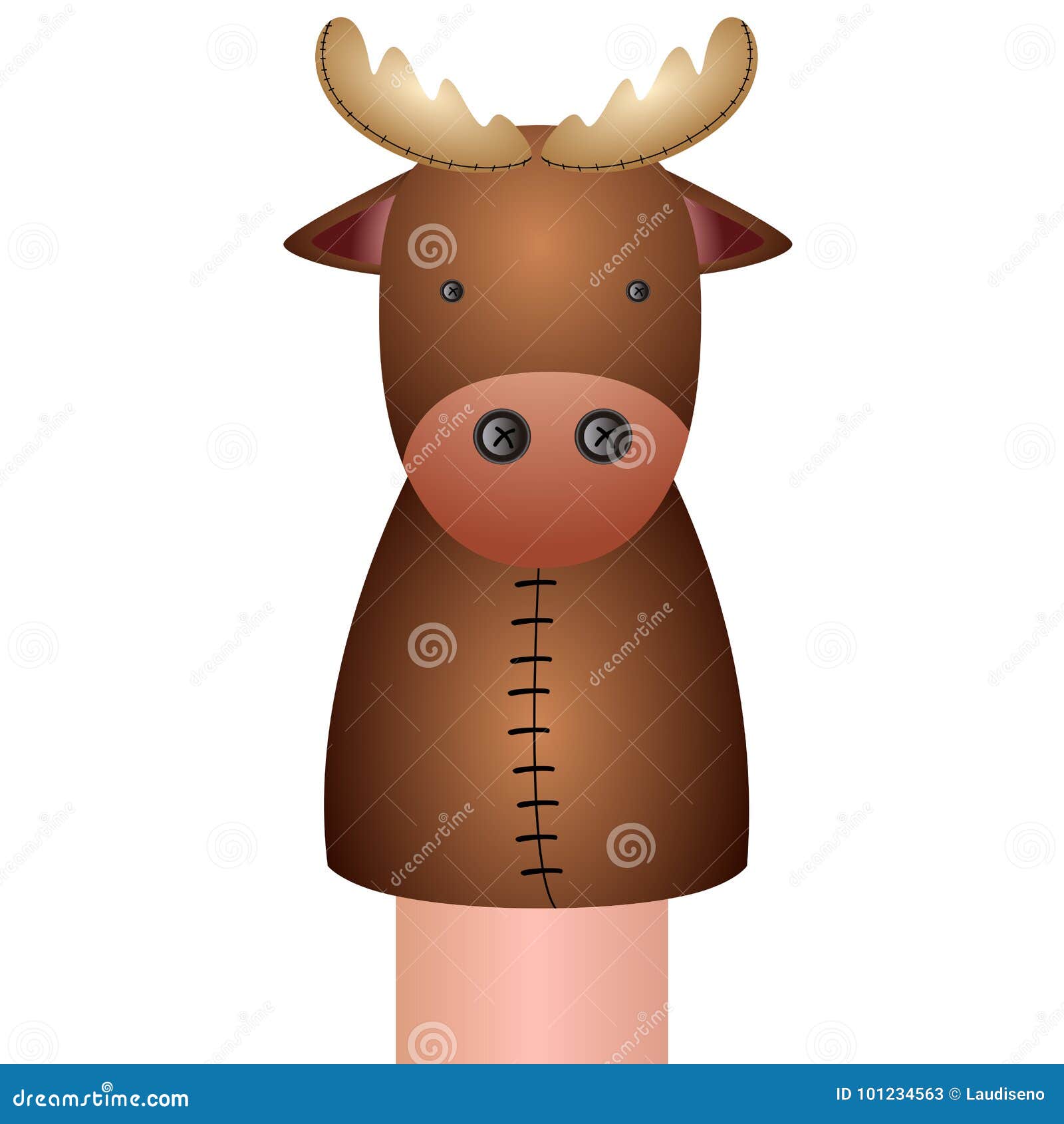Isolated moose puppet stock vector. Illustration of dummy - 101234563