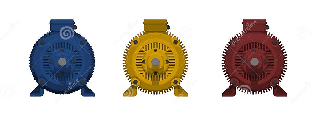 Isolated Motor in Front View on White Background Stock Vector ...