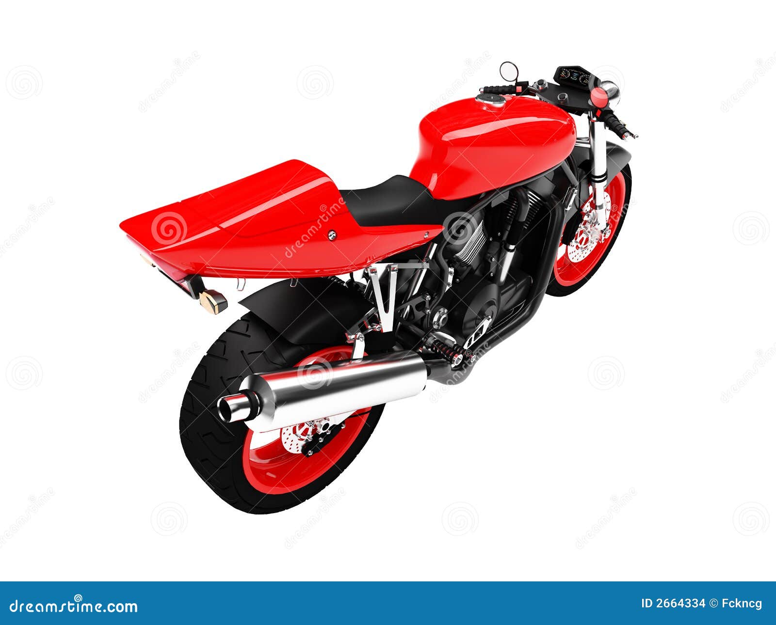 Isolated Motorcycle Back View Stock Illustration - Illustration of foot ...