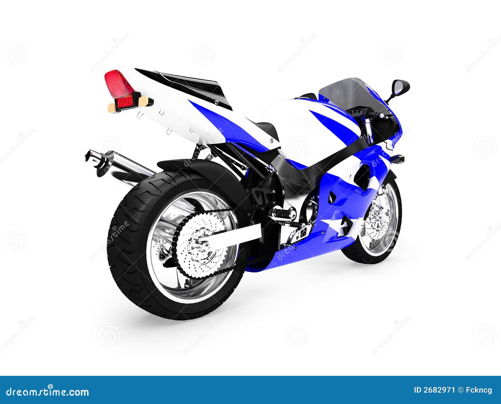 Isolated Motorcycle Back View Stock Illustration - Illustration of ...