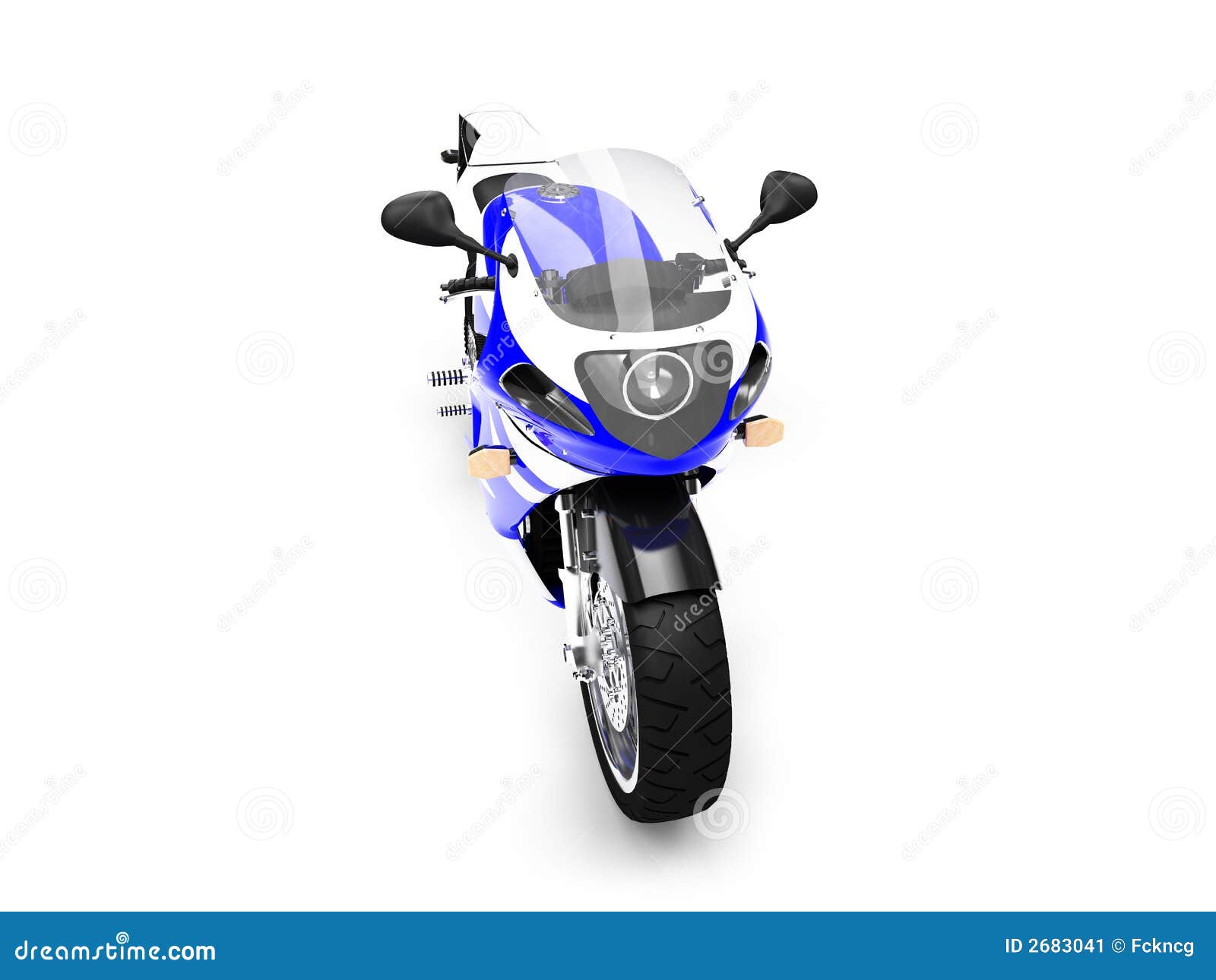 Isolated Motorcycle Front View Stock Illustration - Illustration of ...