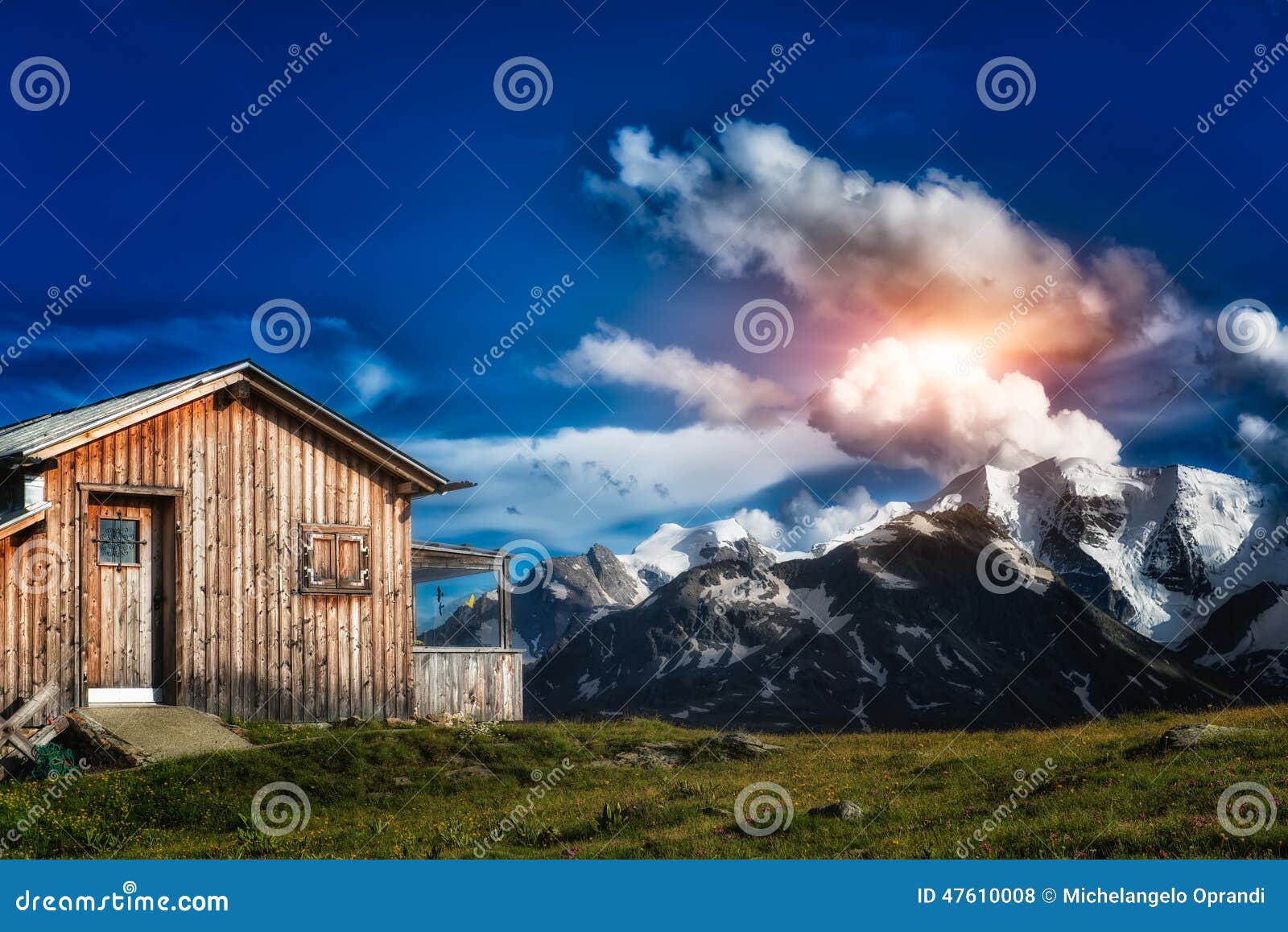 Isolated mountain hut stock photo. Image of cabin, alps - 47610008