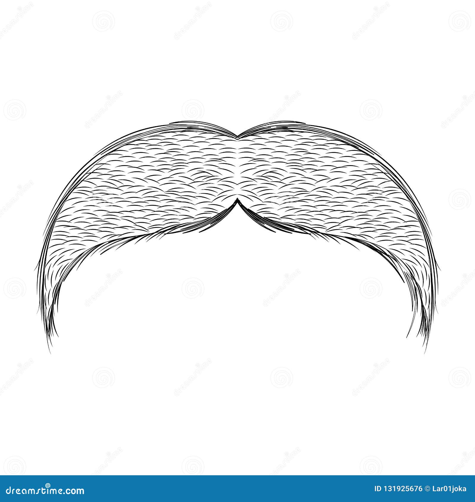Isolated moustache sketch stock vector. Illustration of face - 131925676