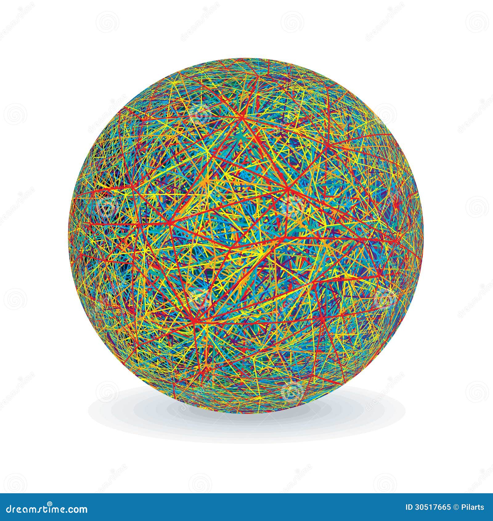 Isolated Multicolored Yarn Ball. Vector Image Stock Vector ...