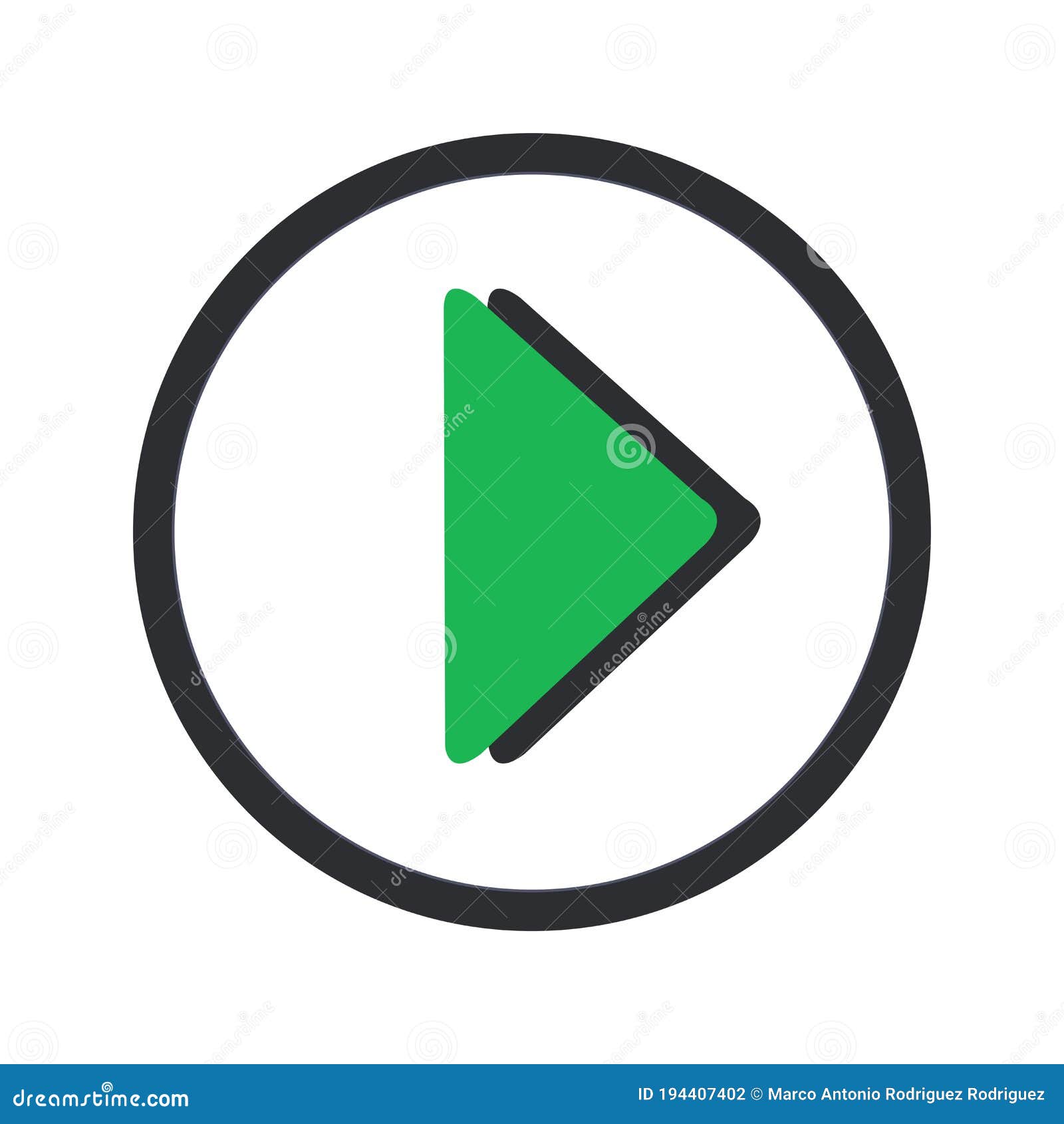 Isolated music play button stock vector. Illustration of interface ...