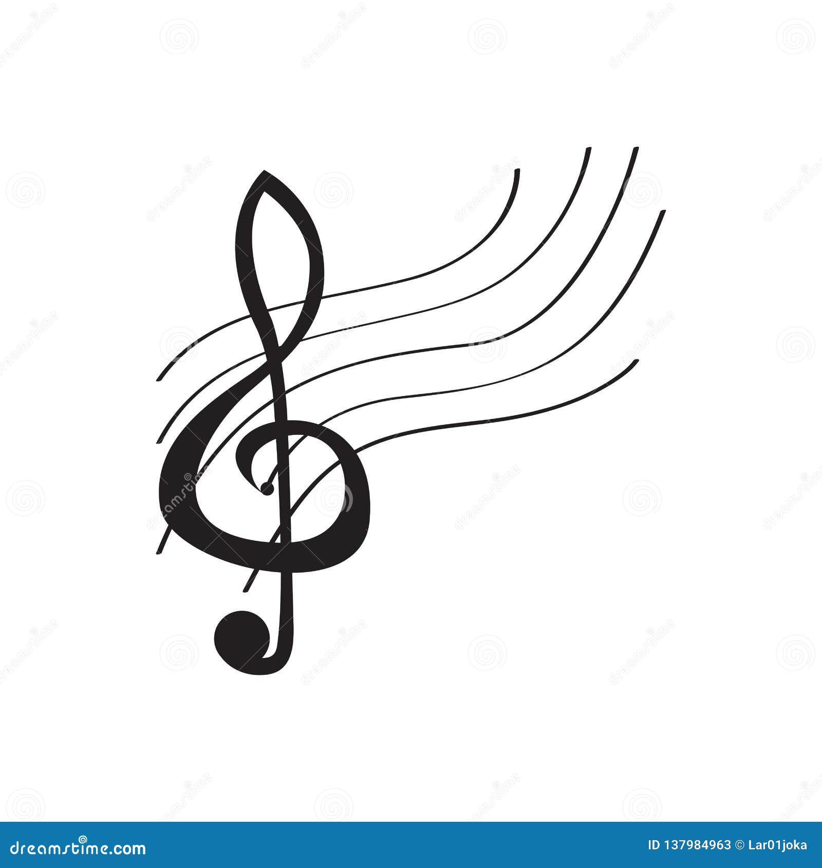 Isolated Treble Clef And Notes Cartoon Royalty-Free Stock Photo ...