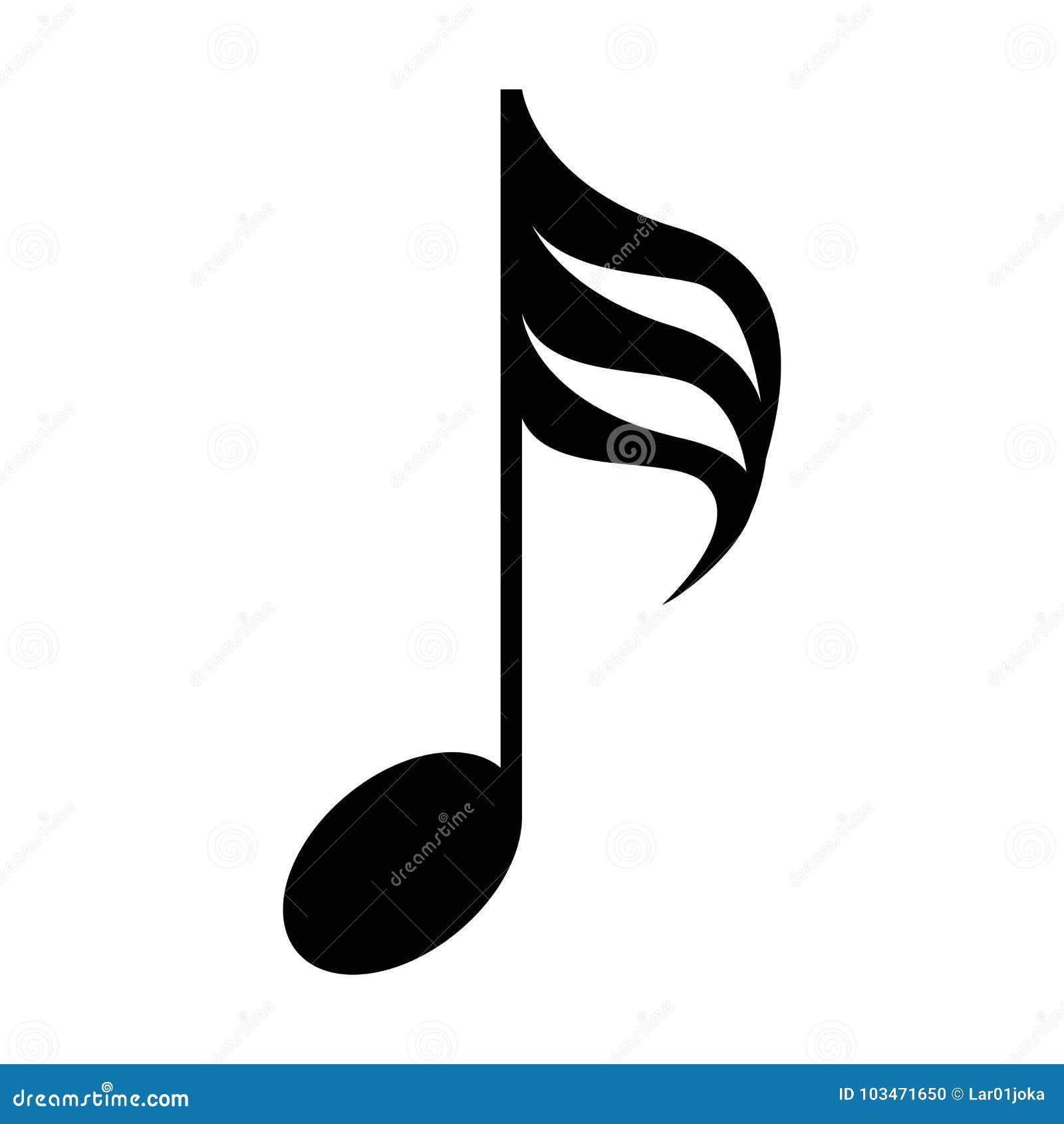 Isolated musical note stock vector. Illustration of swirl - 103471650