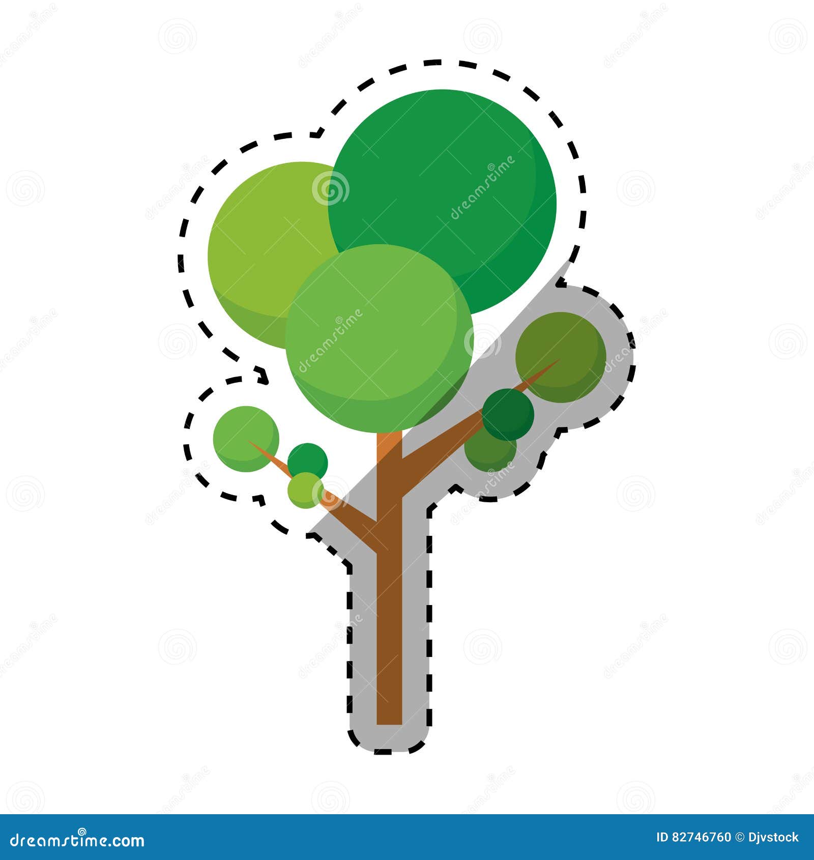 Isolated natural tree stock illustration. Illustration of circles ...