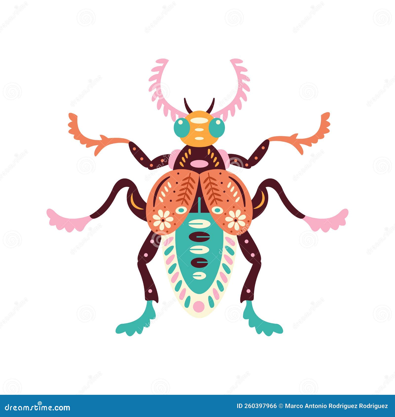 Isolated Neutral Colored Cricket Bug with Patterns Vector Stock Vector ...