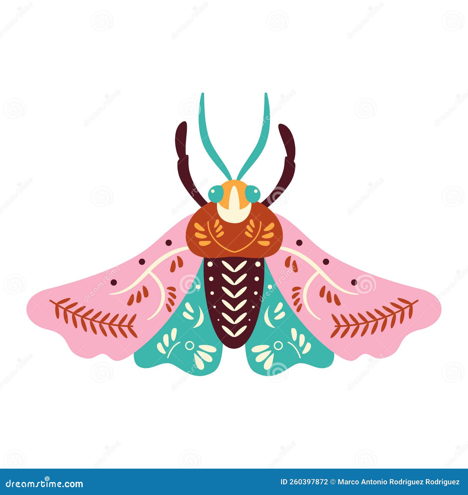 Isolated Neutral Colored Moth with Patterns Vector Stock Vector ...
