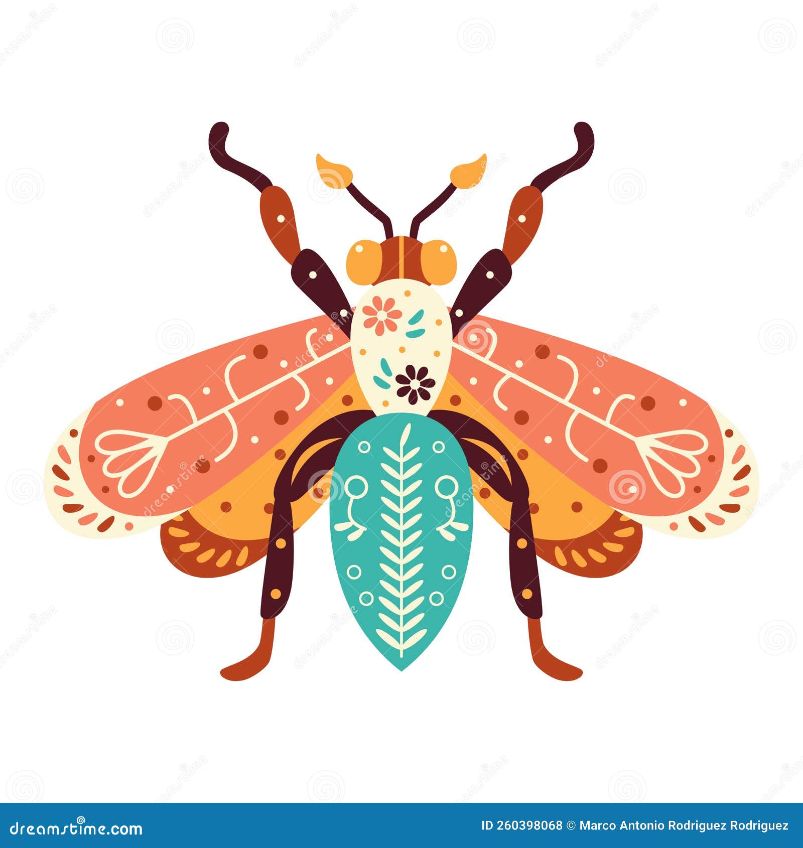 Isolated Neutral Colored Wasp Bug with Patterns Vector Stock ...