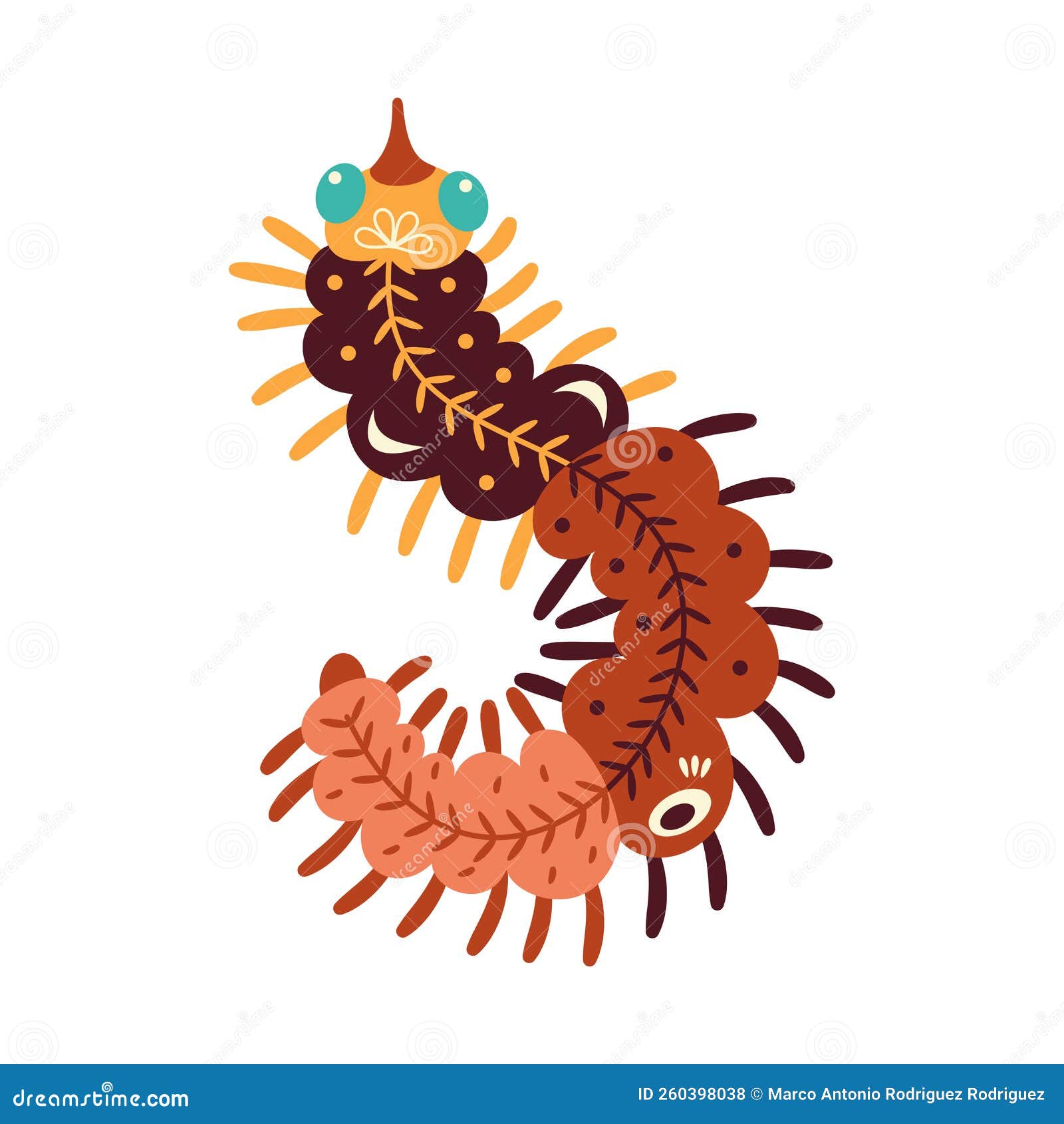 Isolated Neutral Colored Worm with Patterns Vector Stock Vector ...