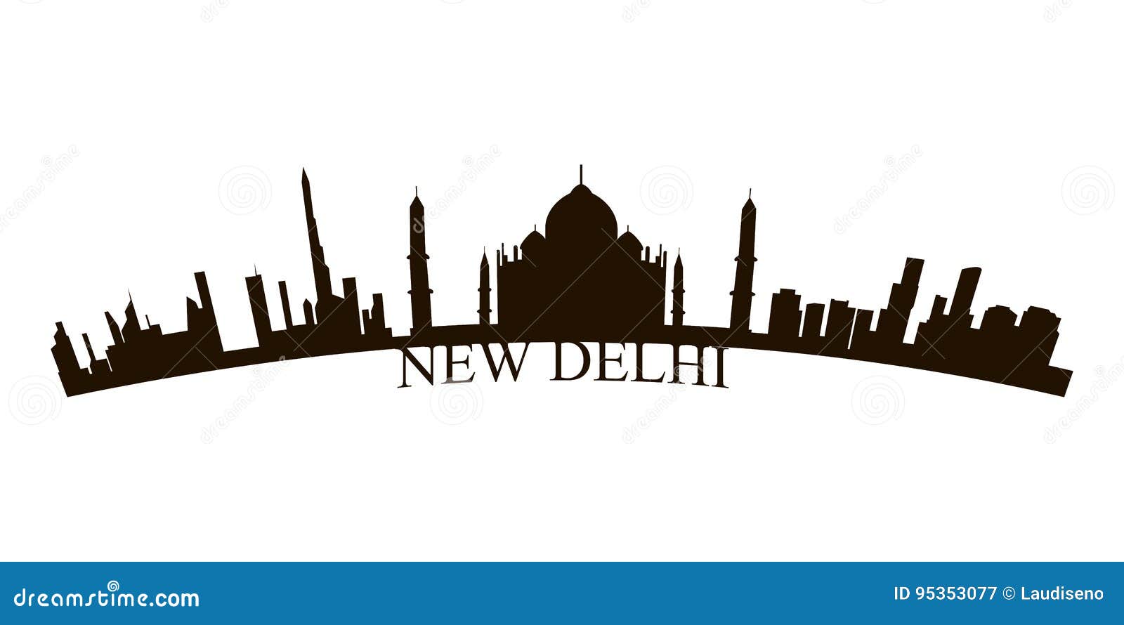 Isolated New Delhi skyline stock illustration. Illustration of shadow ...