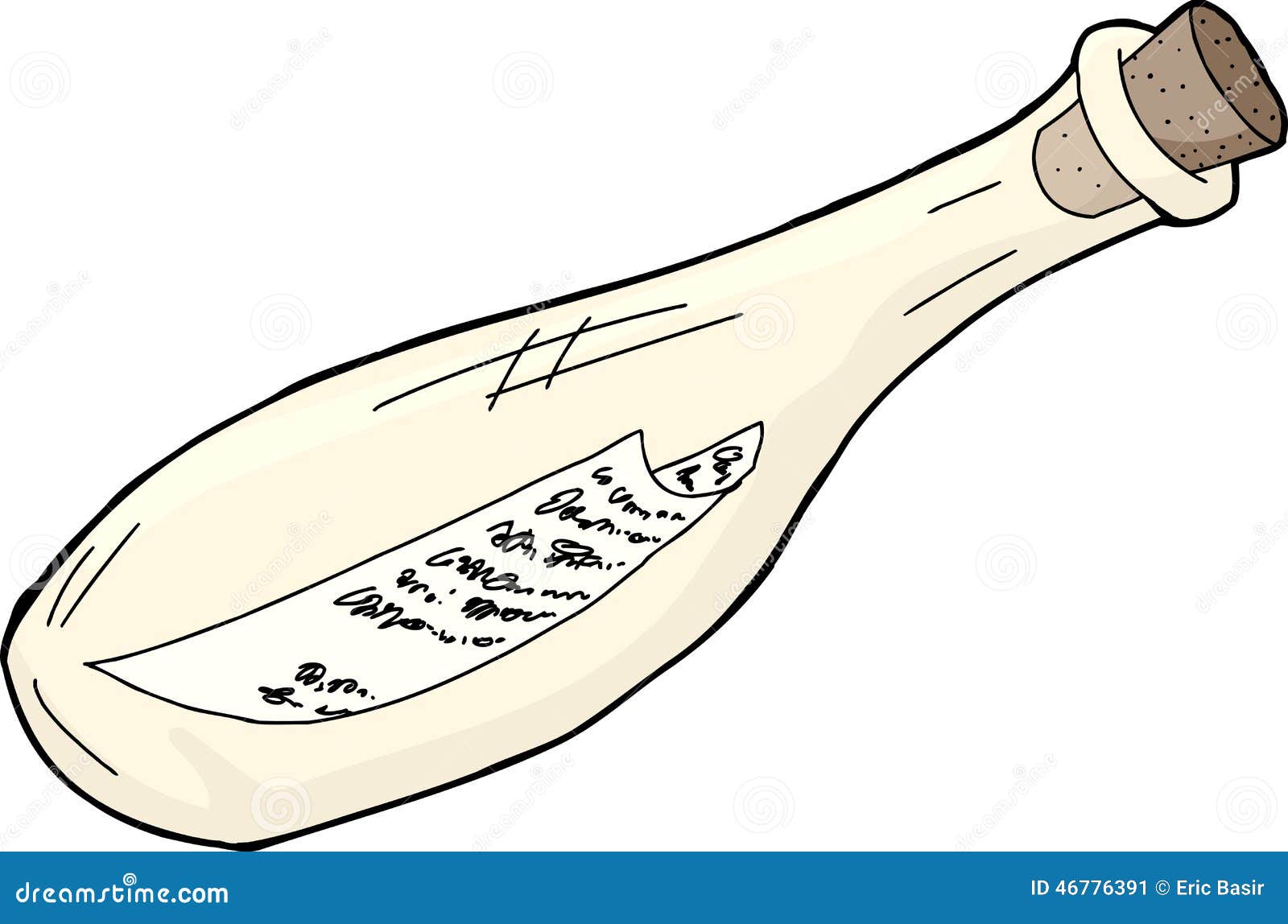 Isolated Note in Bottle stock vector. Illustration of inside - 46776391