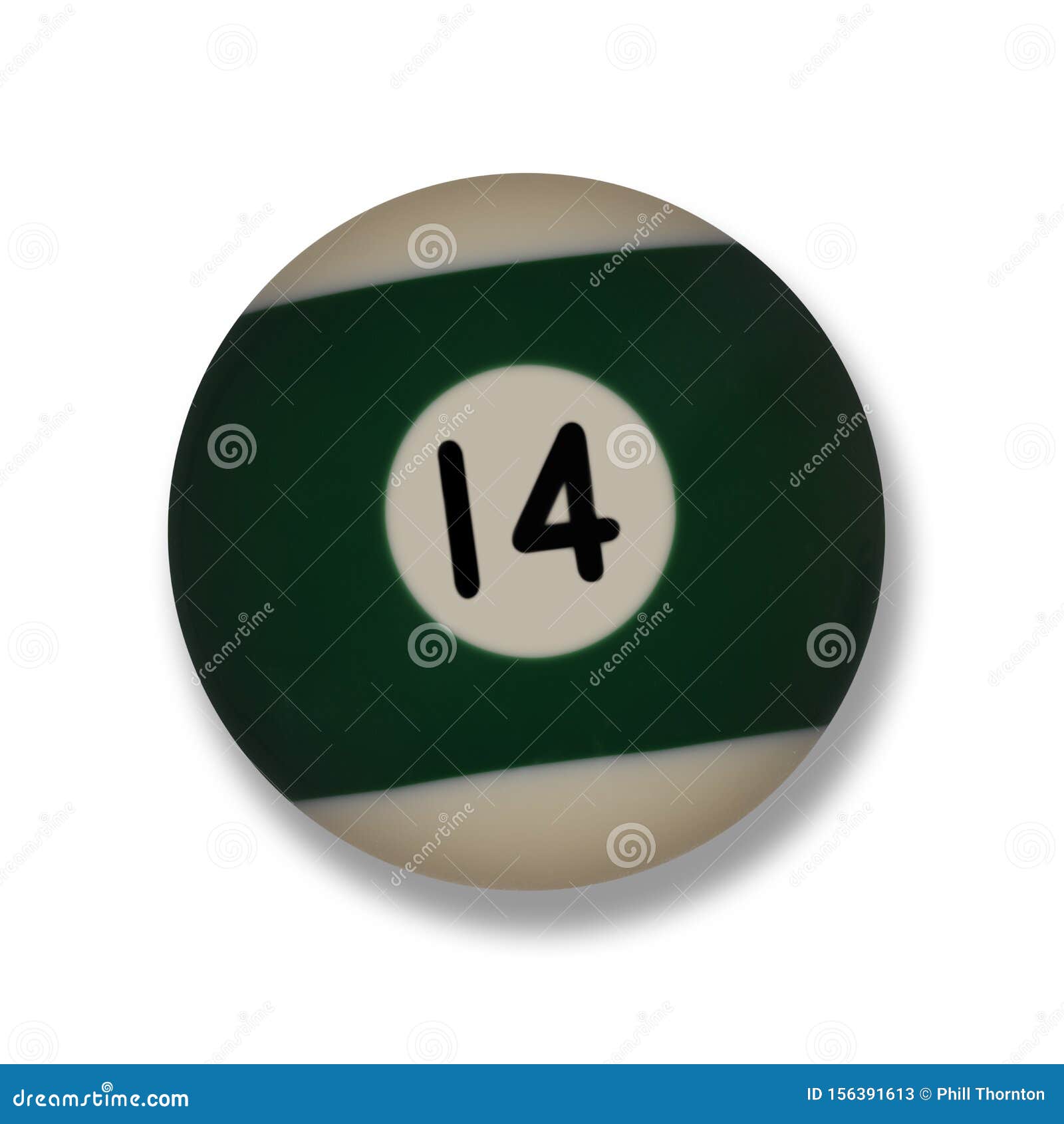 Isolated Number 14 Green Pool Ball, with Drop Shadow Stock Image ...