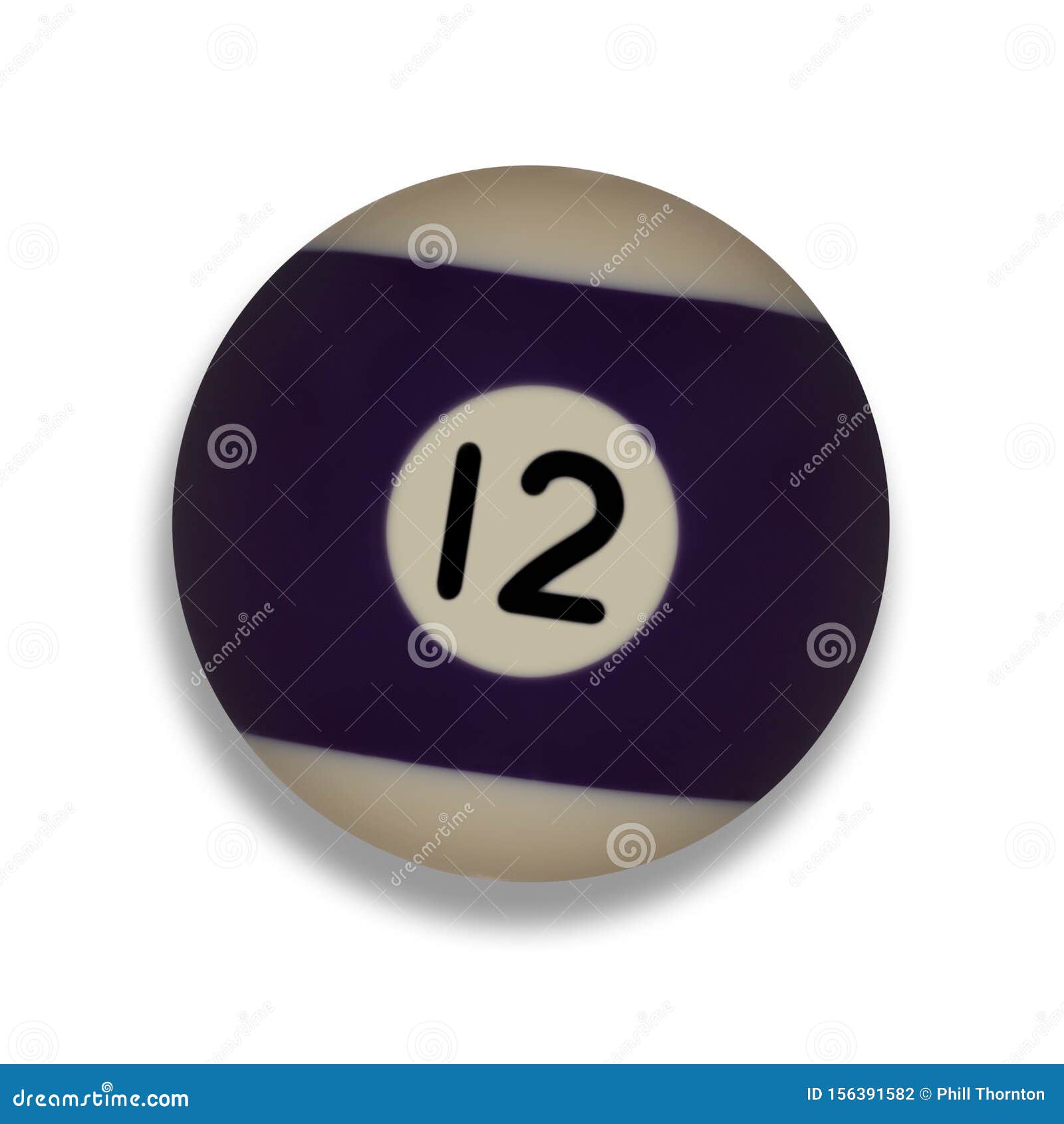Isolated Number 12 Purple Pool Ball, with Drop Shadow Stock Photo ...