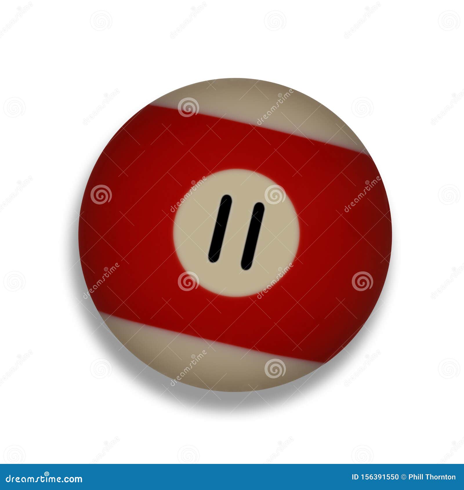 Isolated Number 11 Red Pool Ball, with Drop Shadow Stock Photo - Image ...
