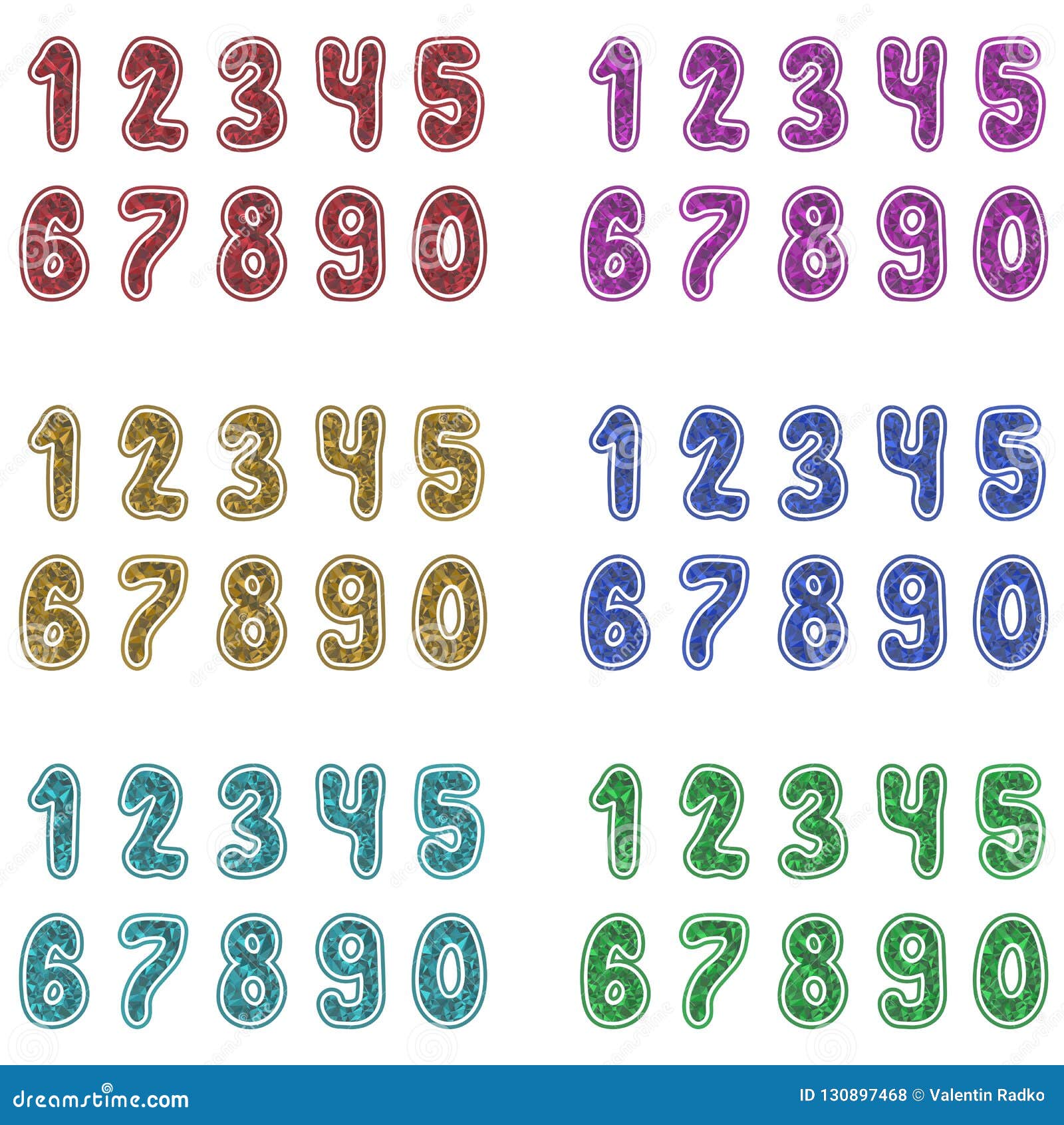 Set of Numbers on White Background. Isolated Numbers.Items for ...
