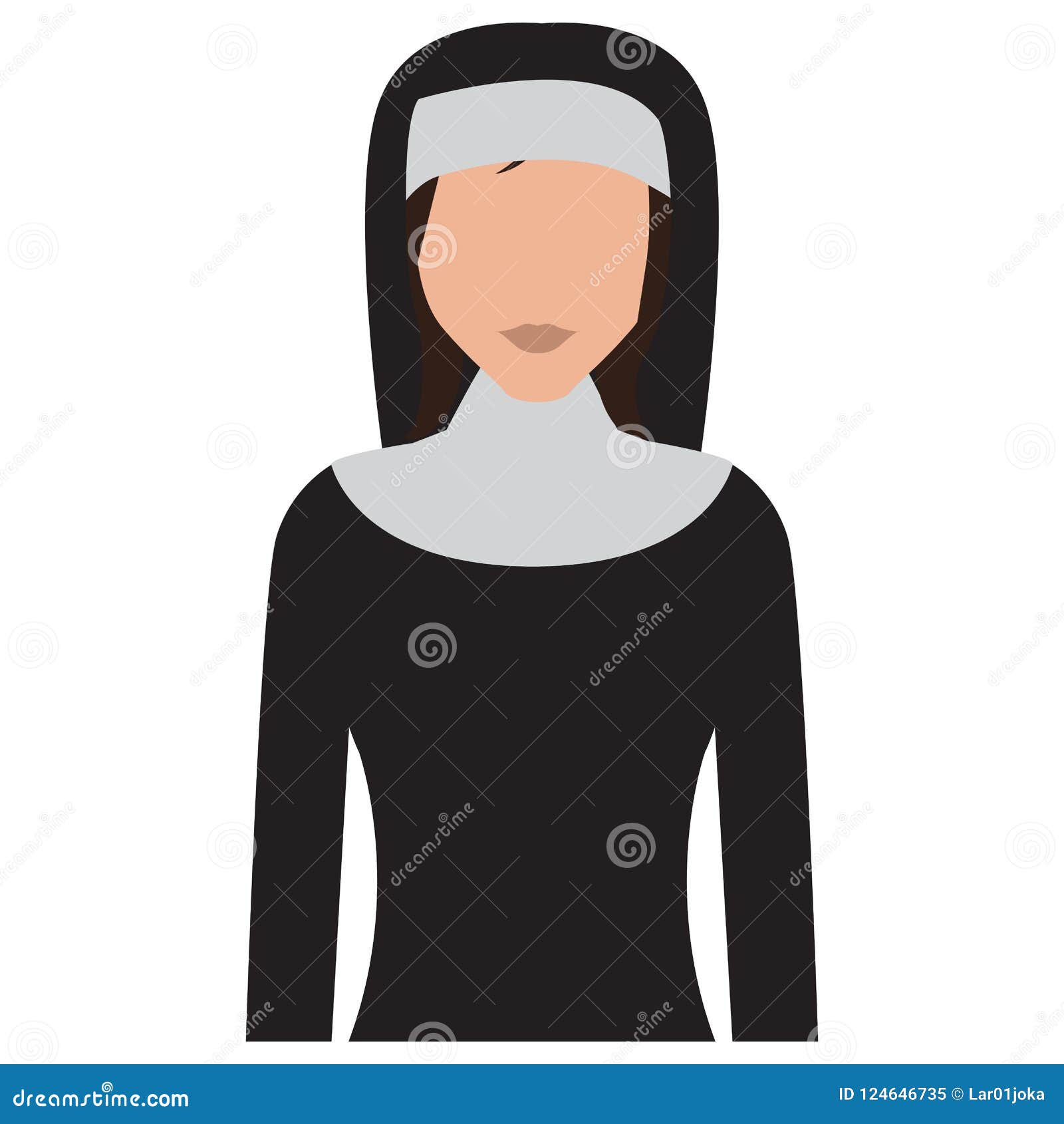 Isolated nun avatar stock vector. Illustration of flat - 124646735