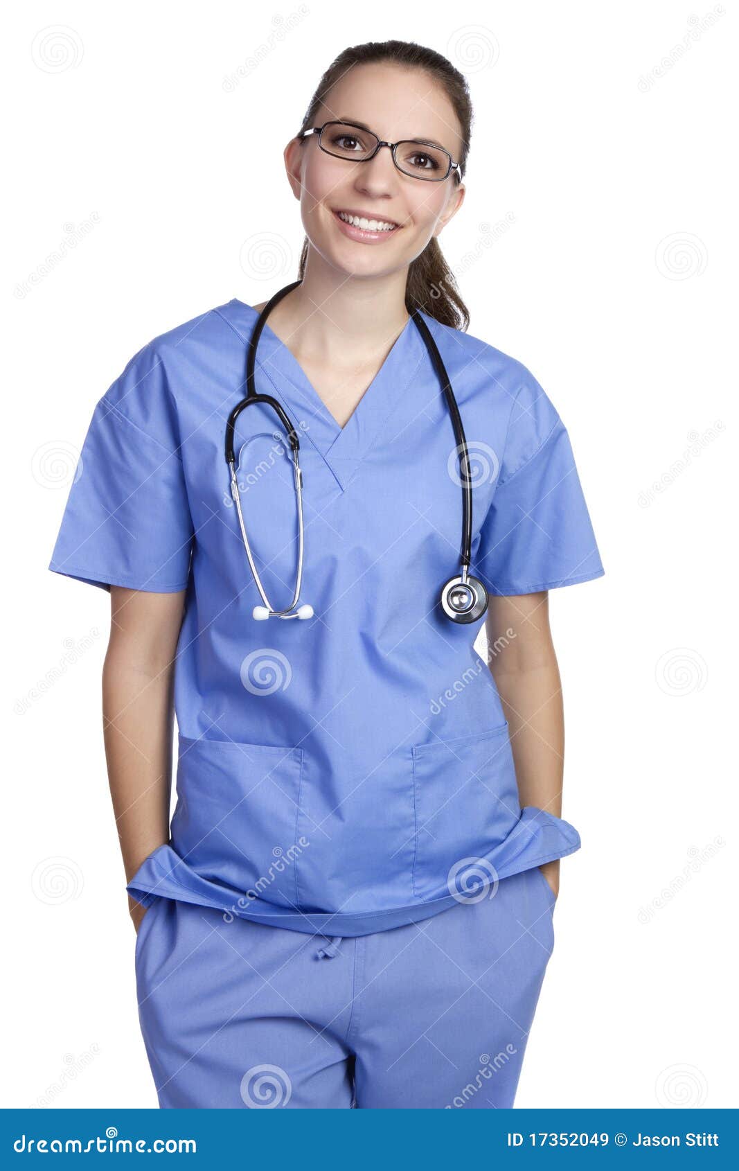 Isolated Nurse stock image. Image of face, happy, eyeglasses - 17352049