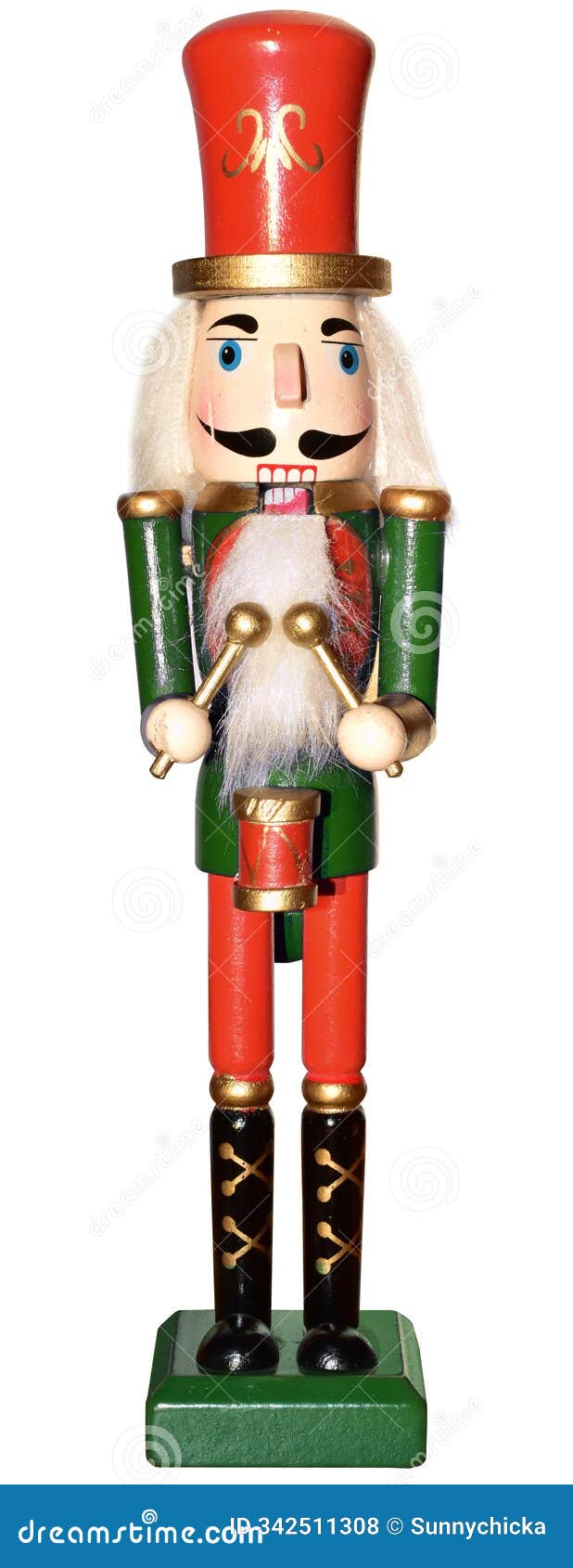 Isolated Green Nutcracker Drummer Side View Stock Photo - Image of ...