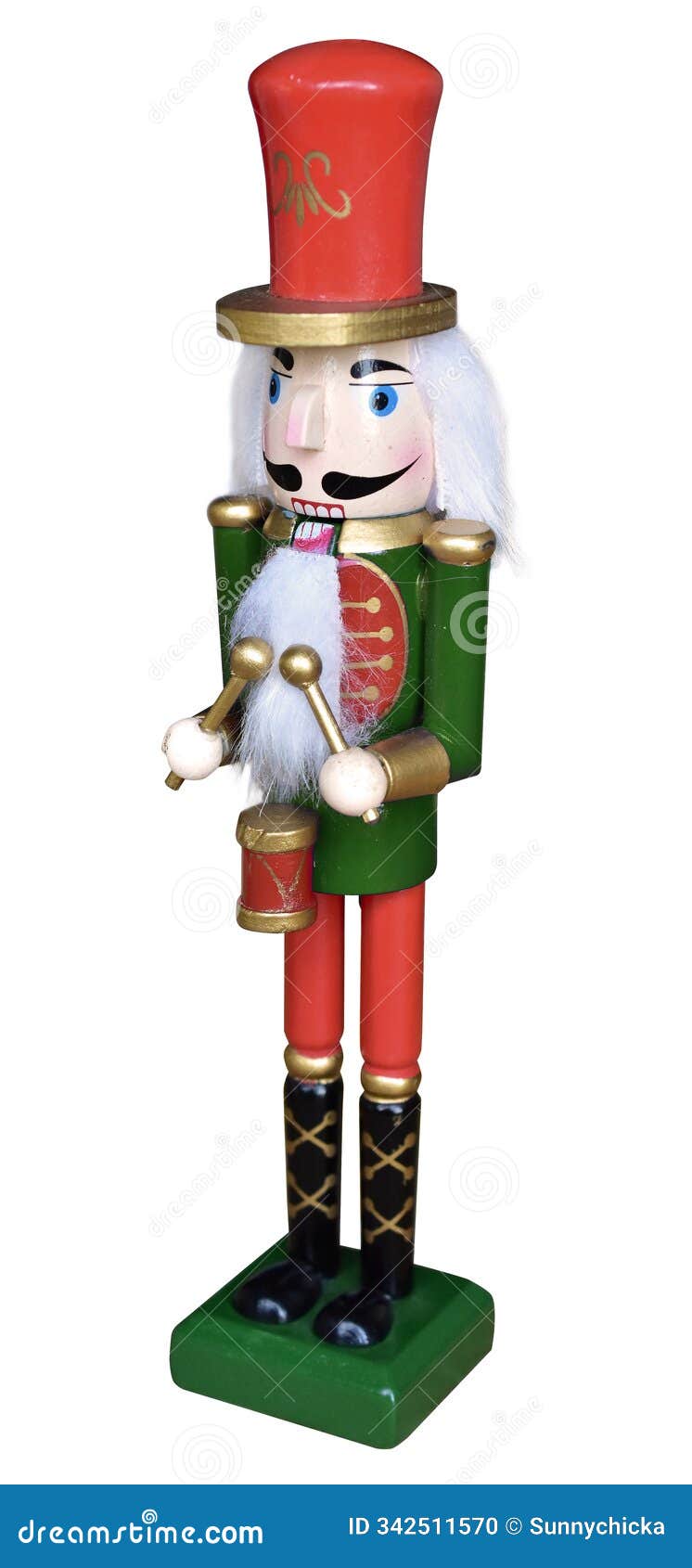 Isolated Green Nutcracker Drummer Side View Stock Photo - Image of ...