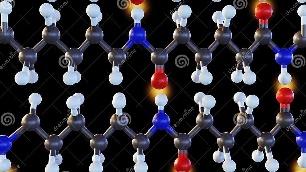 Isolated Nylon Molecule 3d Rendering Stock Illustration - Illustration ...