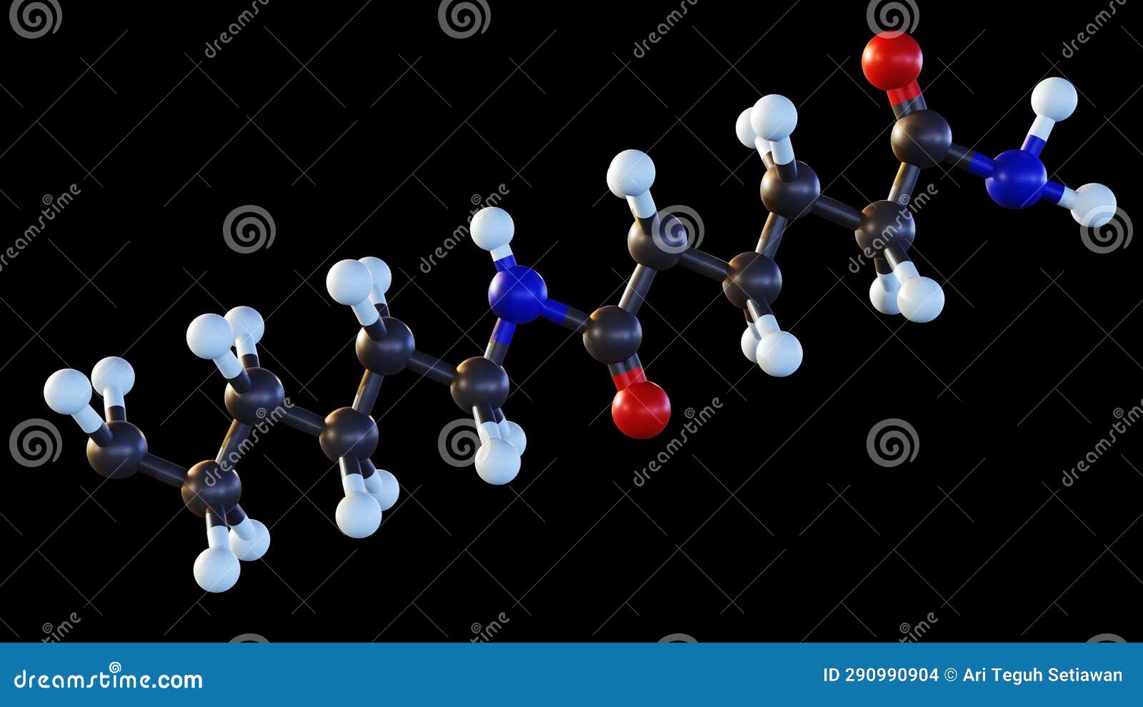 Nylon 66 Molecule, Structural Chemical Formula, Ball-and-stick Model ...