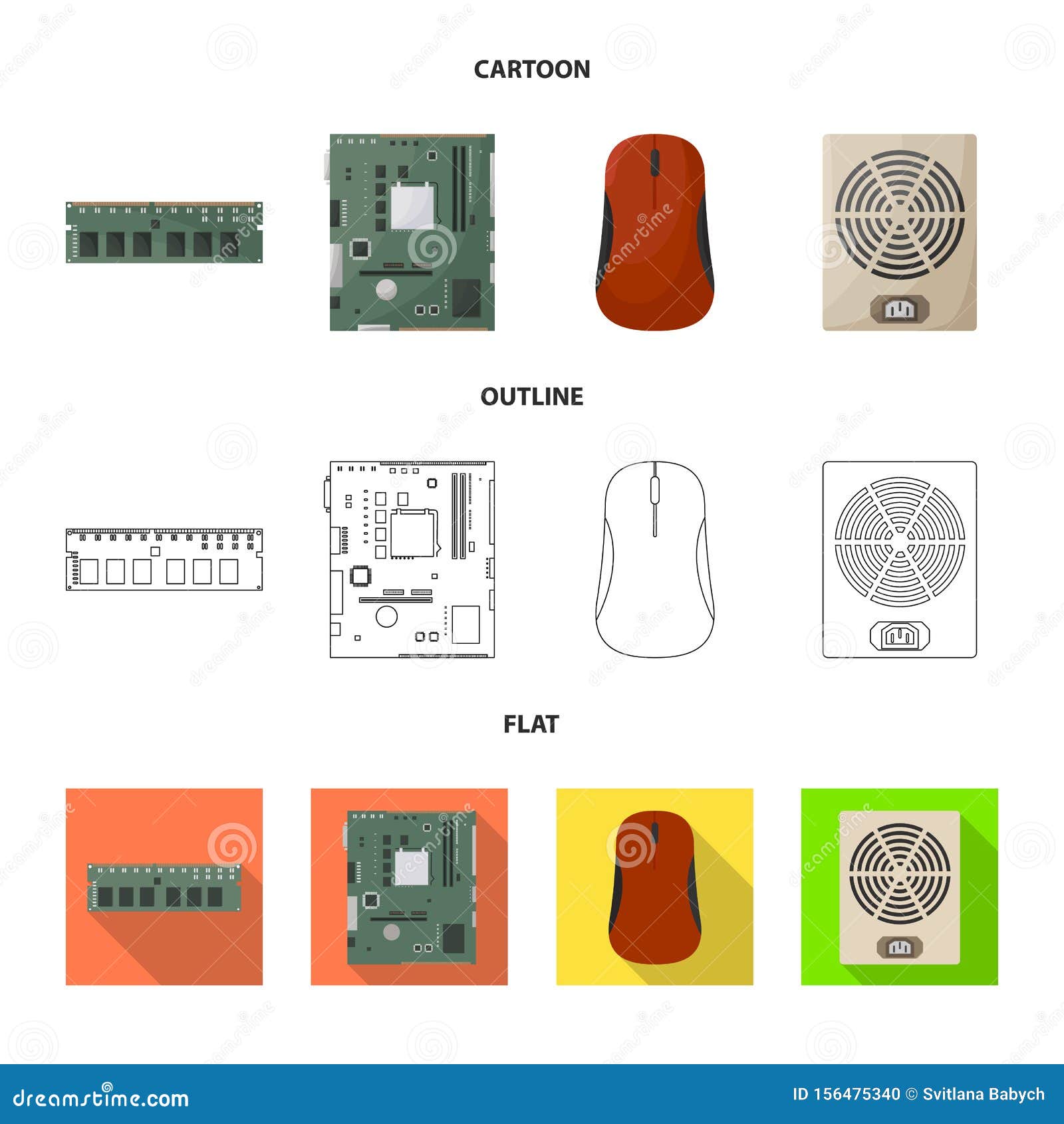 Isolated Object of Accessories and Device Logo. Collection of ...