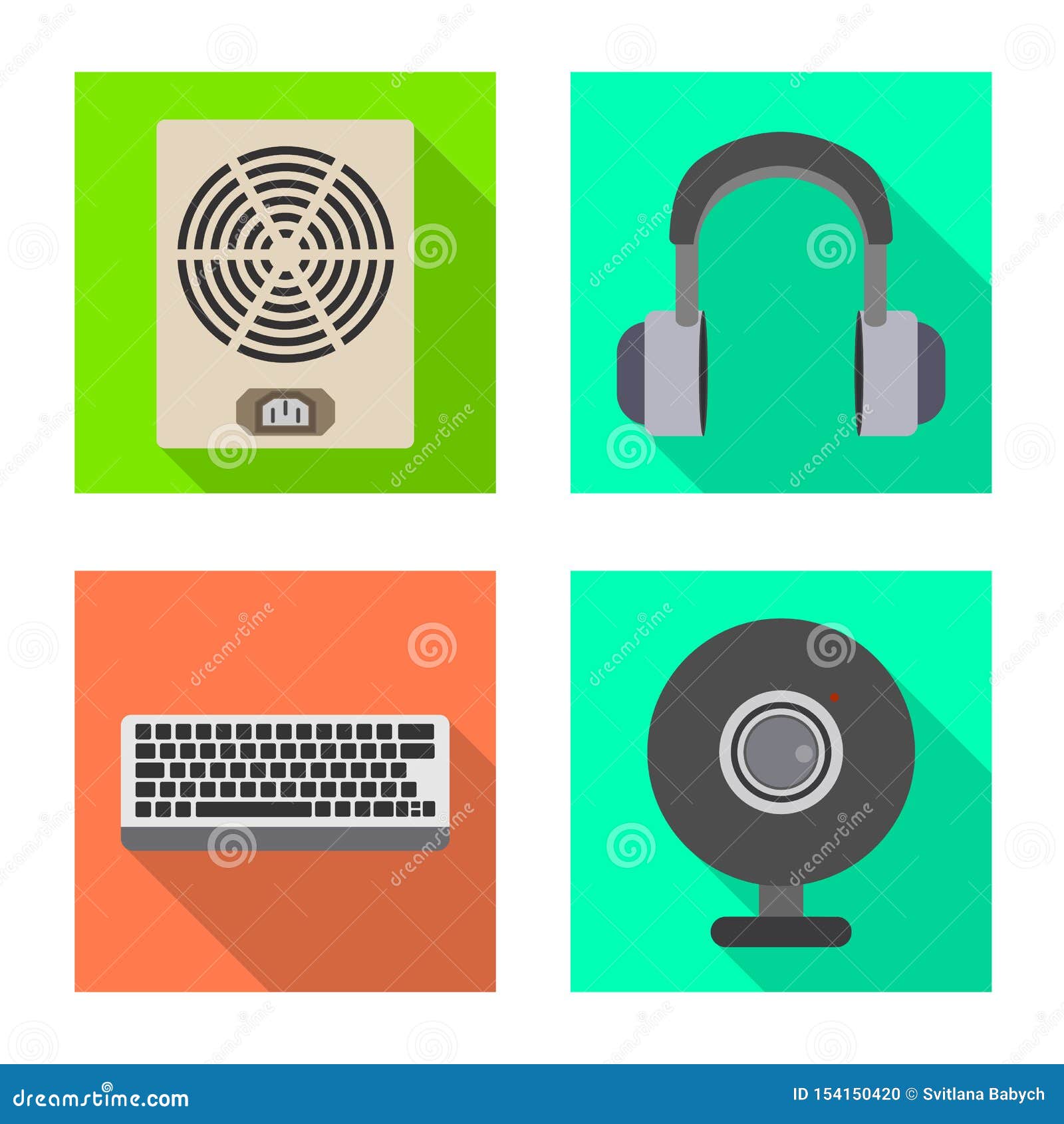 Vector Illustration of Accessories and Device Sign. Collection of ...