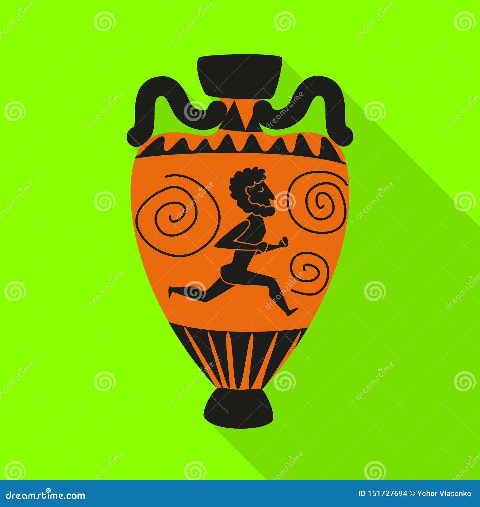 Isolated Object of Amphora and Artifact Logo. Set of Amphora and ...