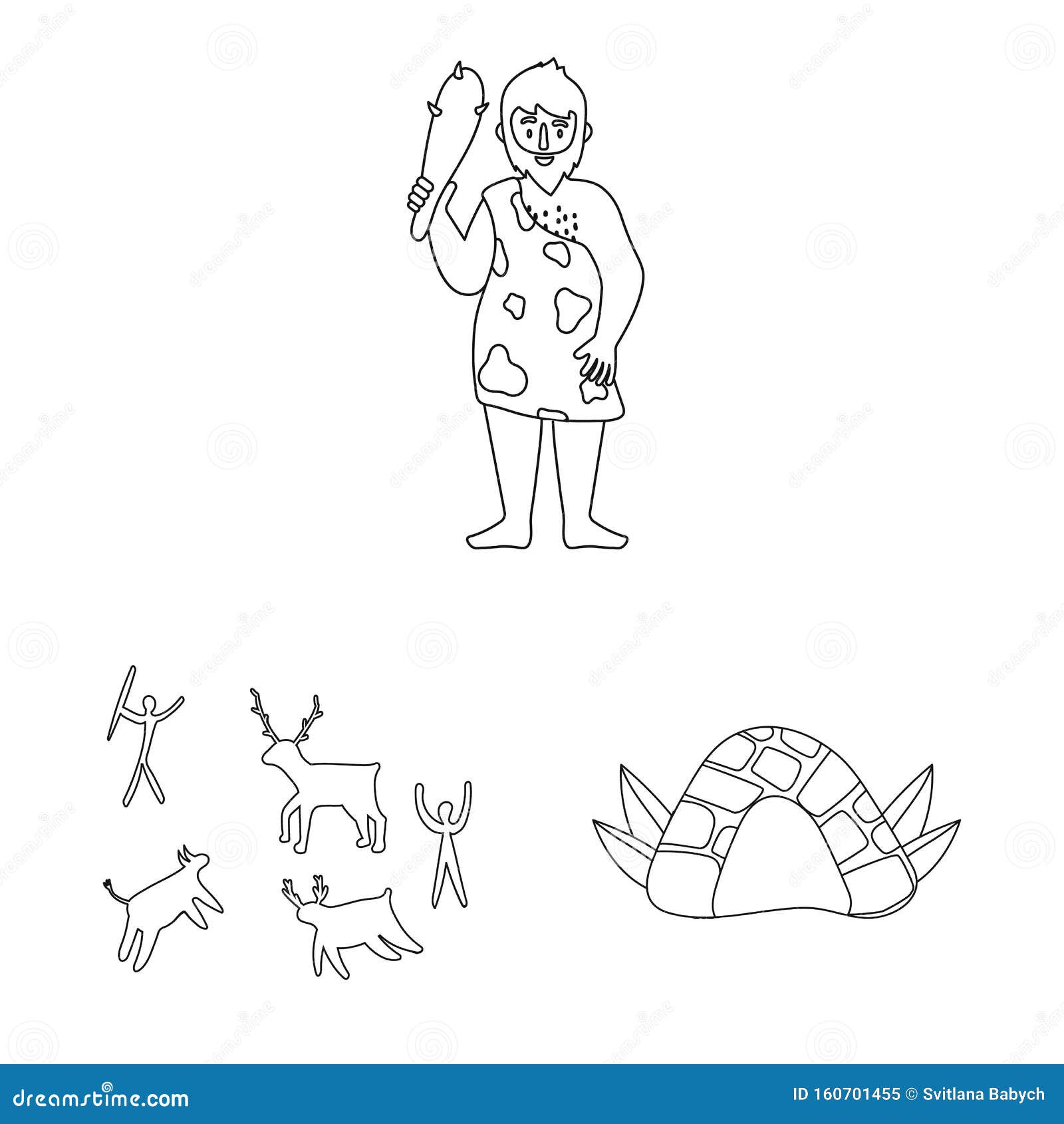 Isolated Object of Ancient and Primitive Logo. Set of Ancient and Era ...