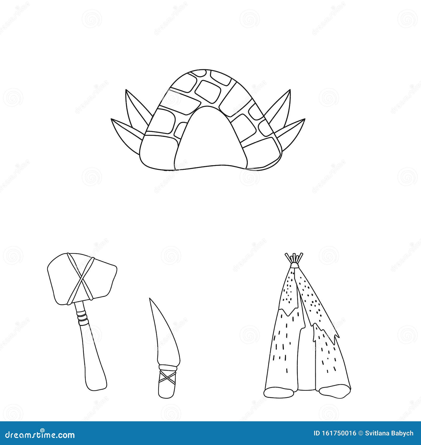 Vector Illustration of Ancient and Primitive Symbol. Set of Ancient and ...