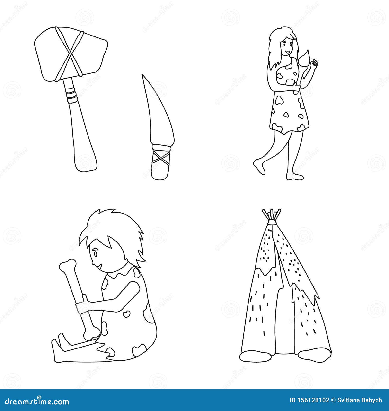 Isolated Object of Ancient and Primitive Symbol. Set of Ancient and Era ...