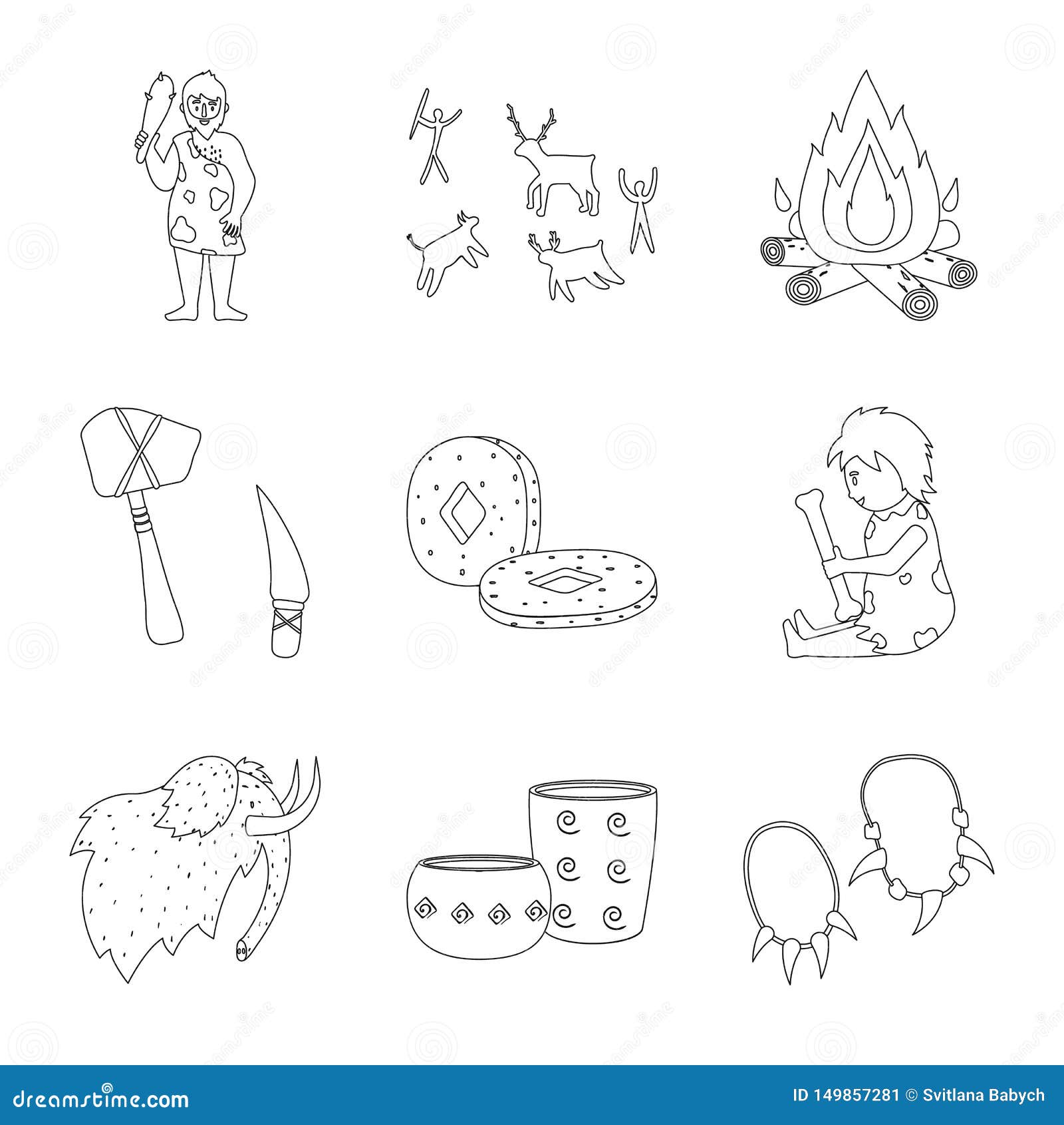 Isolated Object of Ancient and Primitive Symbol. Set of Ancient and Era ...