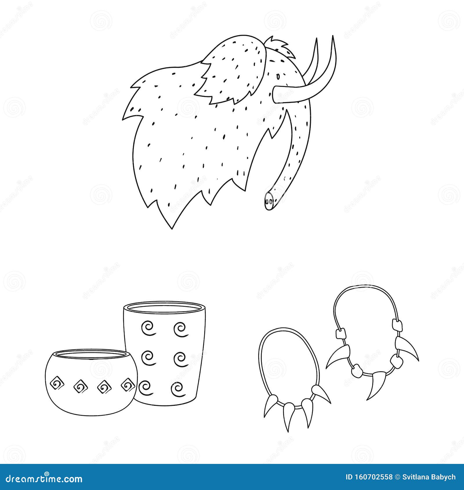 Isolated Object of Ancient and Primitive Symbol. Set of Ancient and Era ...