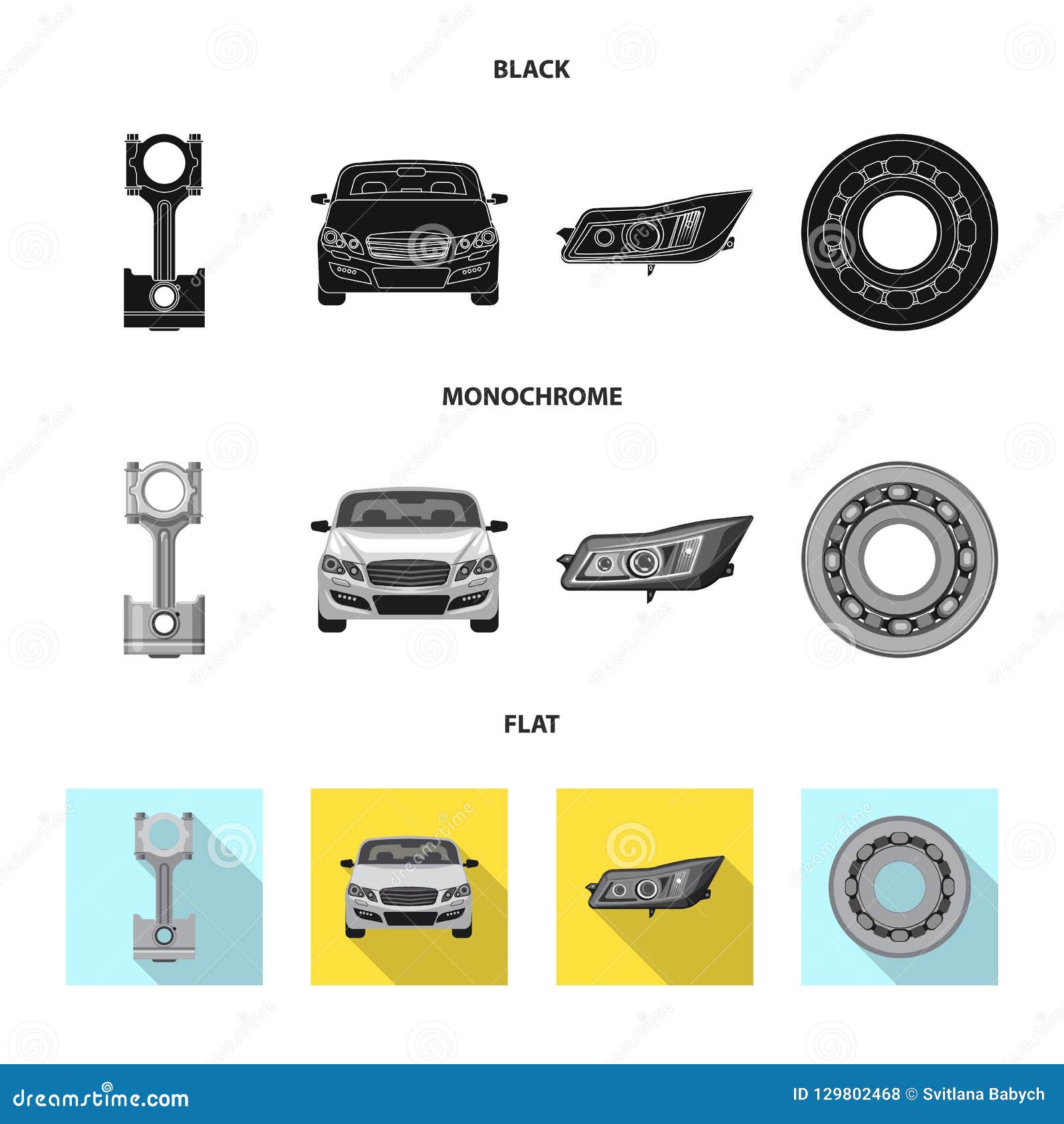 Isolated Object of Auto and Part Sign. Collection of Auto and Car Stock ...