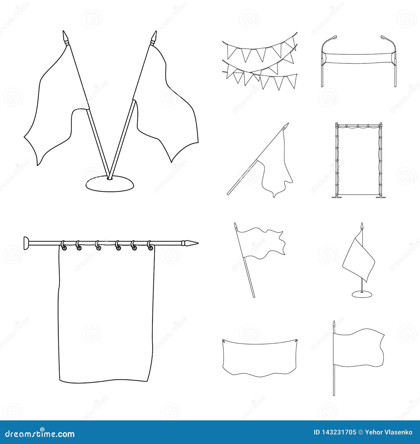 Isolated Object of Blank and Canvas Symbol. Collection of Blank and ...