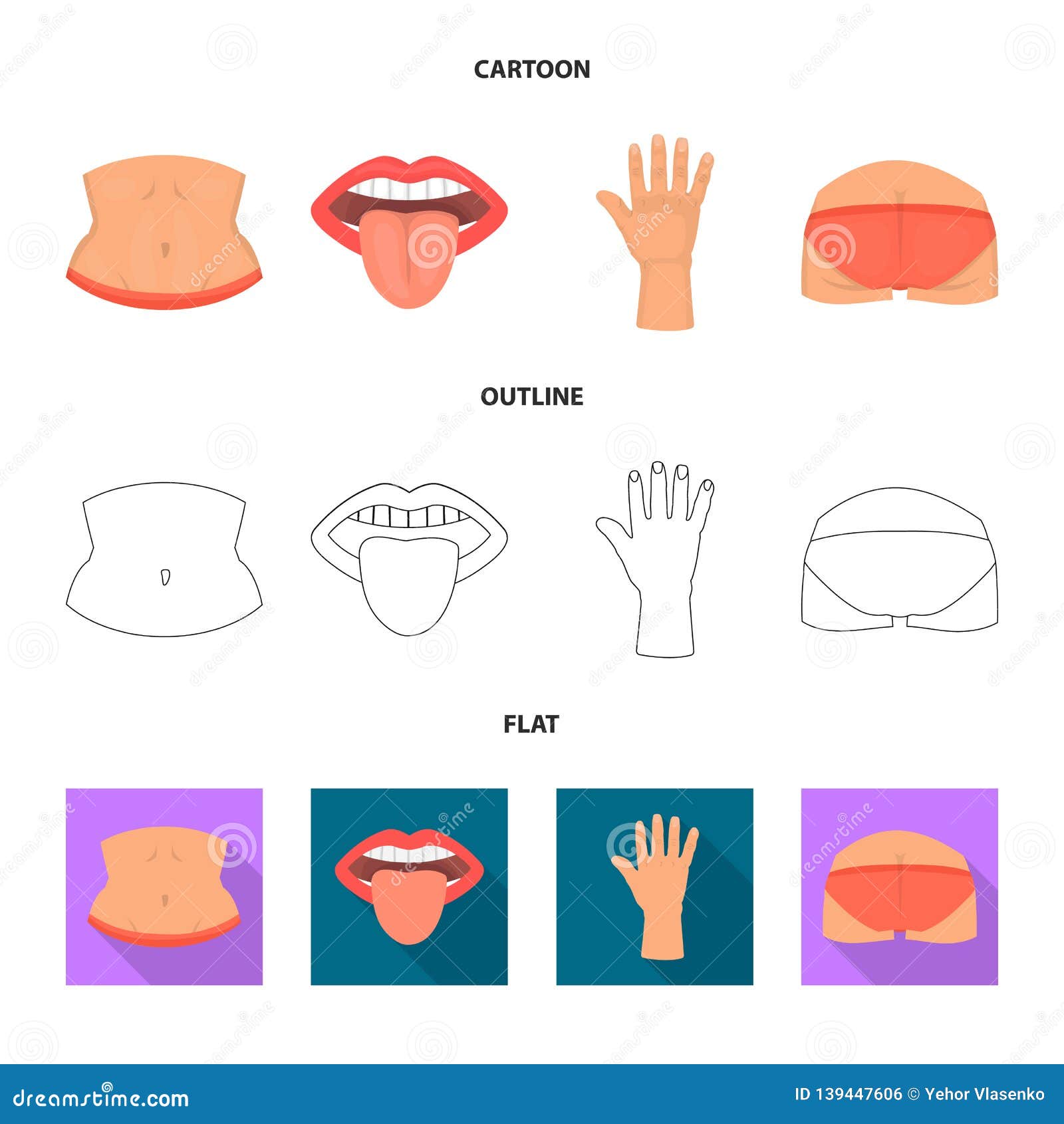 Isolated Object of Body and Part Icon. Set of Body and Anatomy Vector ... Isolated Object of Body and Part Icon. Set of Body and Anatomy Vector ...